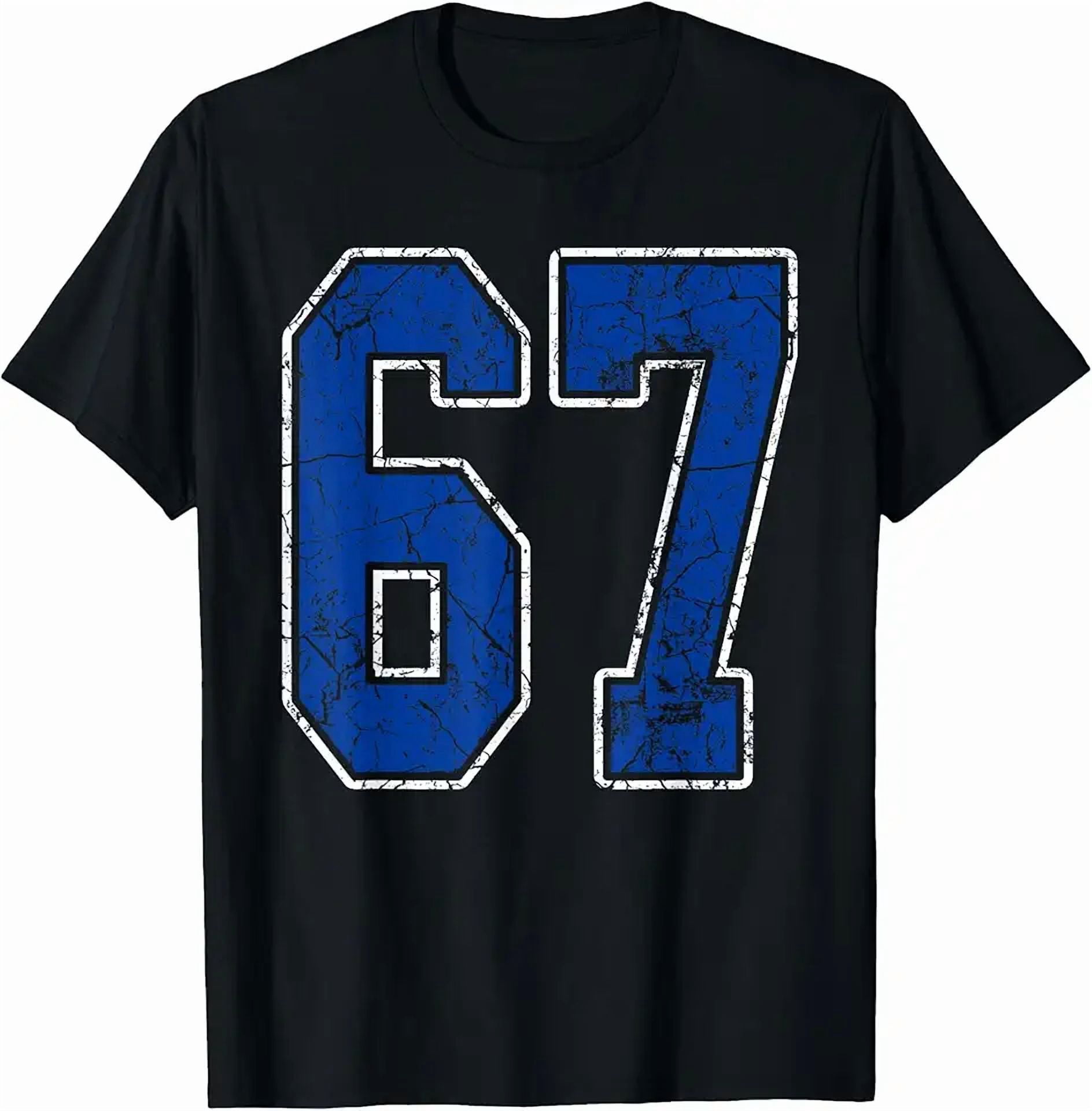 Royal Blue and White Number 67 Jersey Player Uniform #67 Fan T-Shirt ...