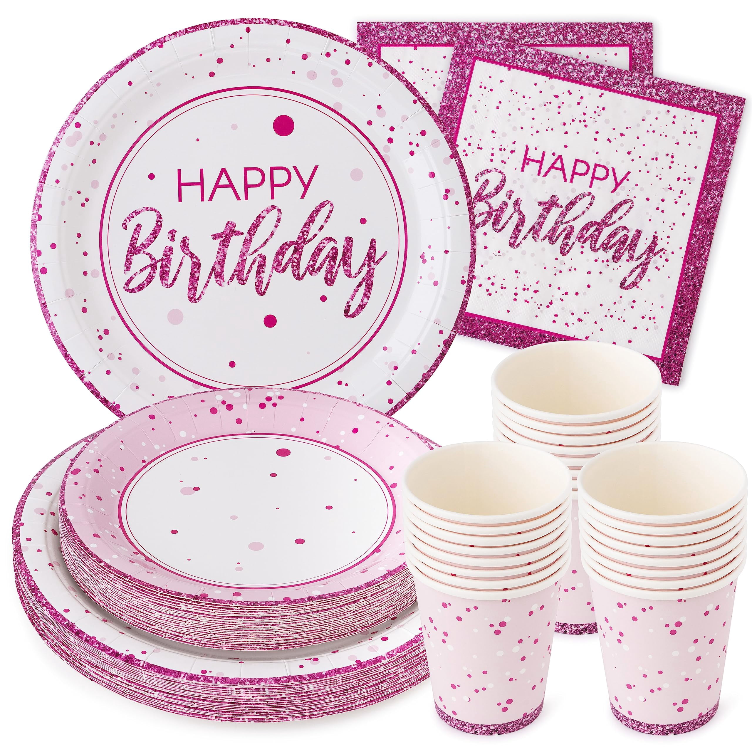 Royal Bluebonnet Hot Pink IFF17 Birthday Plates - Set of 24 - 9 and 7 ...