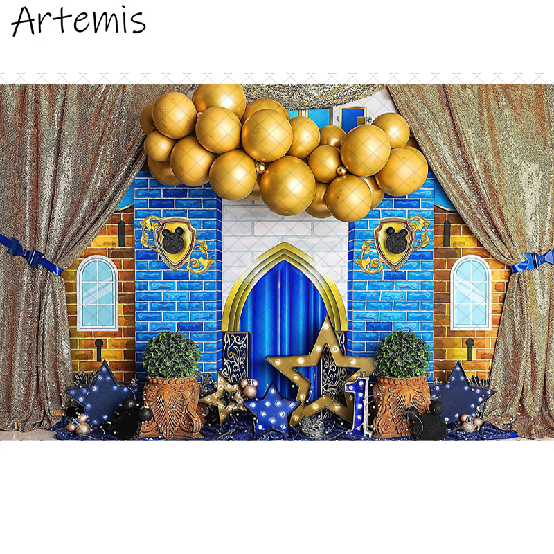 Royal Boy Theme Crown Kids 1st Birthday Background Party r Props Cake ...