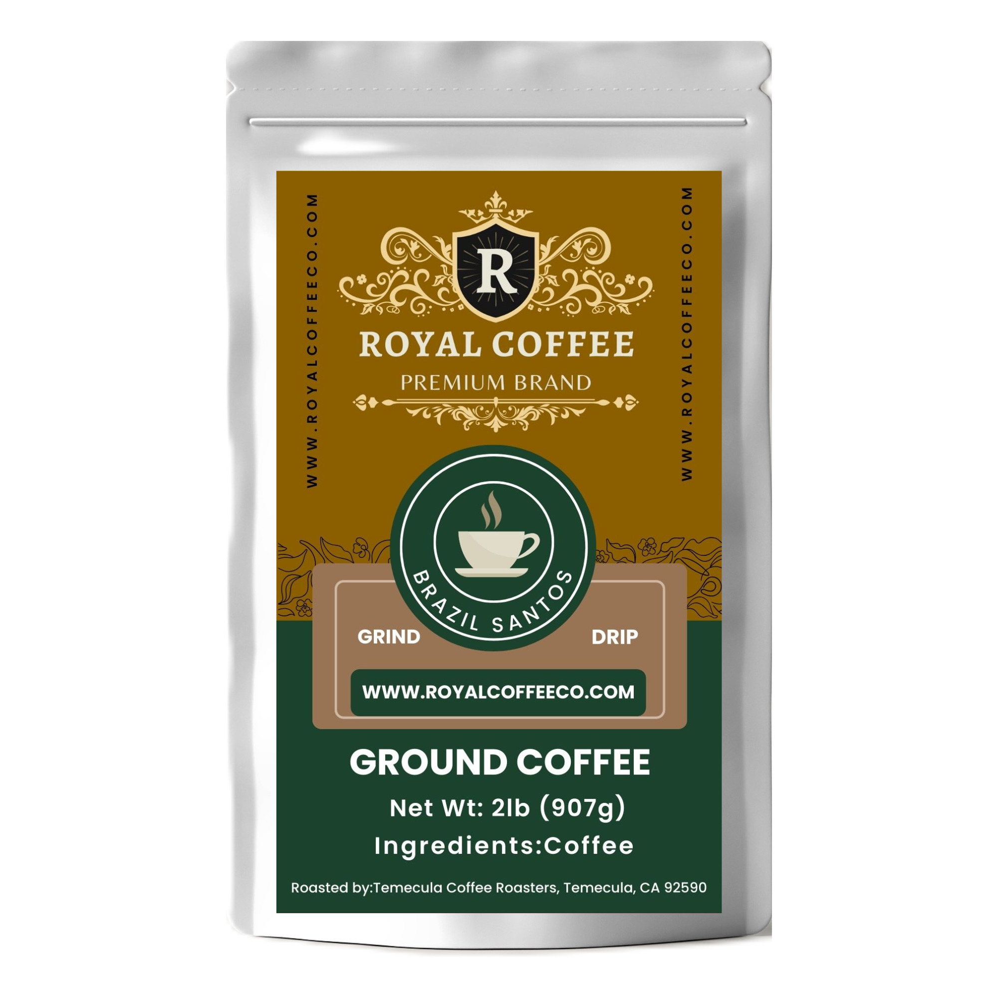 Royal Brazil Santos Single Origin Freshly Roasted Coffee, (Brazil ...