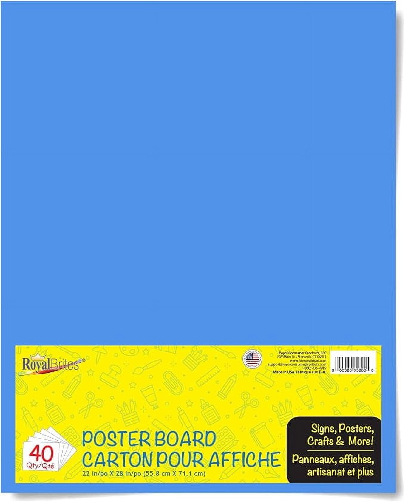 Royal Brites Blue Poster Board, High Quality 2-Sided 22"x28" Poster ...