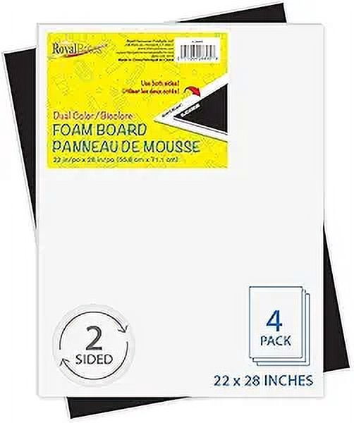 Royal Brites Dual Color Black/White Foam Board 22” x 28”, Sturdy ...