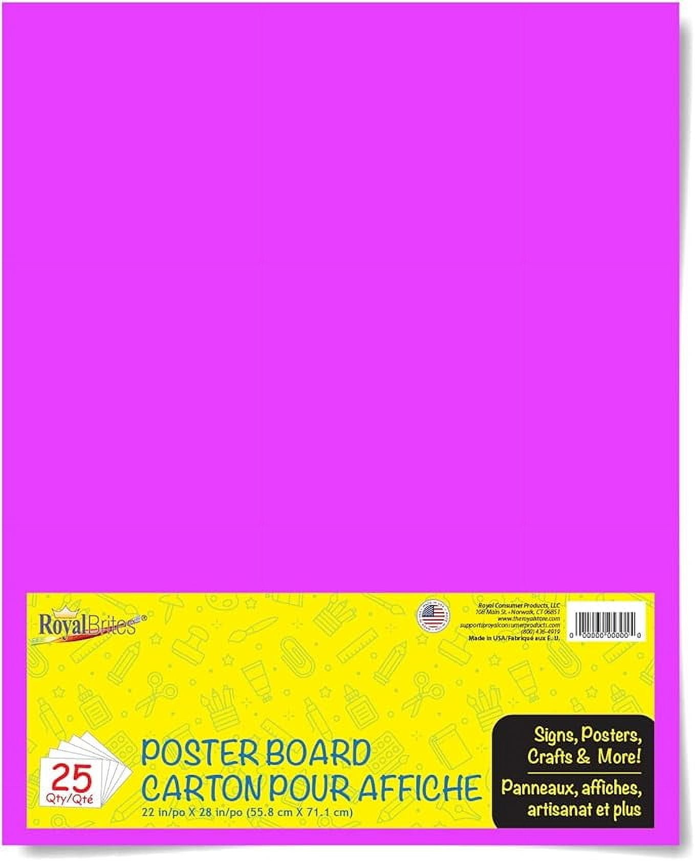 Royal Brites Fluorescent Pink Poster Board, High Quality 2-Sided 22"x28 ...