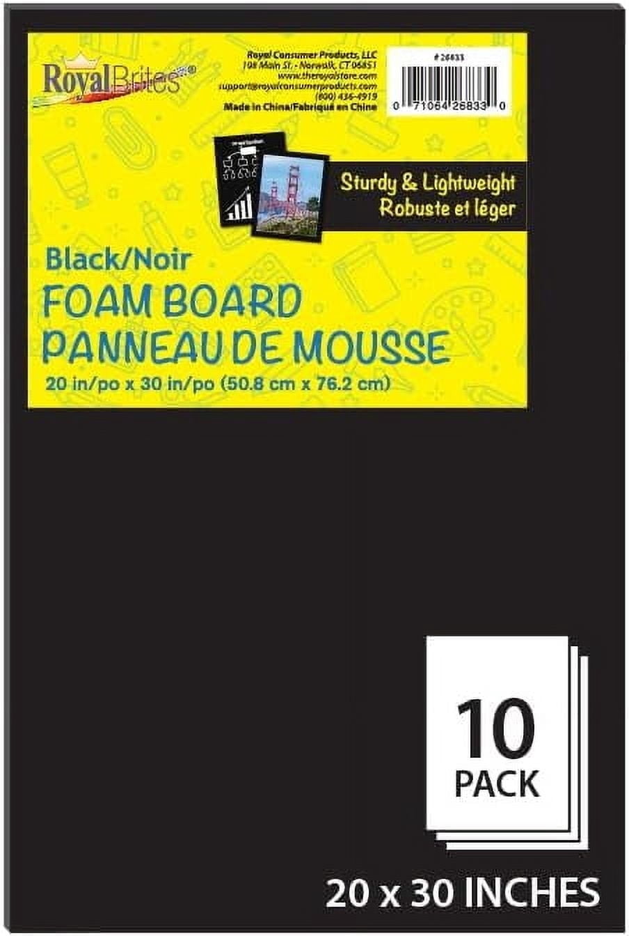Royal Brites Premium Black Foam Board, 20” x 30” Inches, Sturdy ...