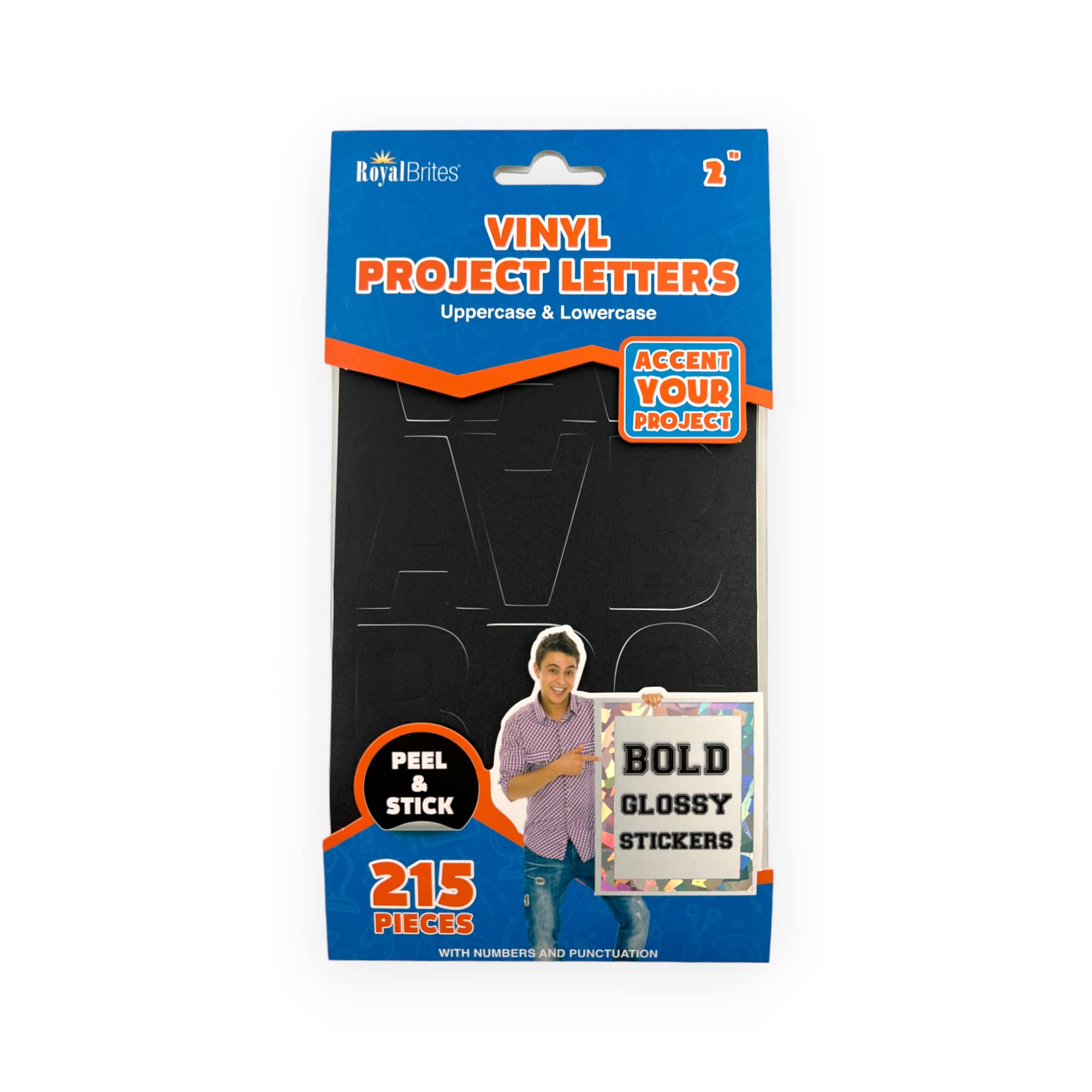 Royal Brites Premium Black Vinyl Lettering Kit, 2" Alpha-Numeric ...