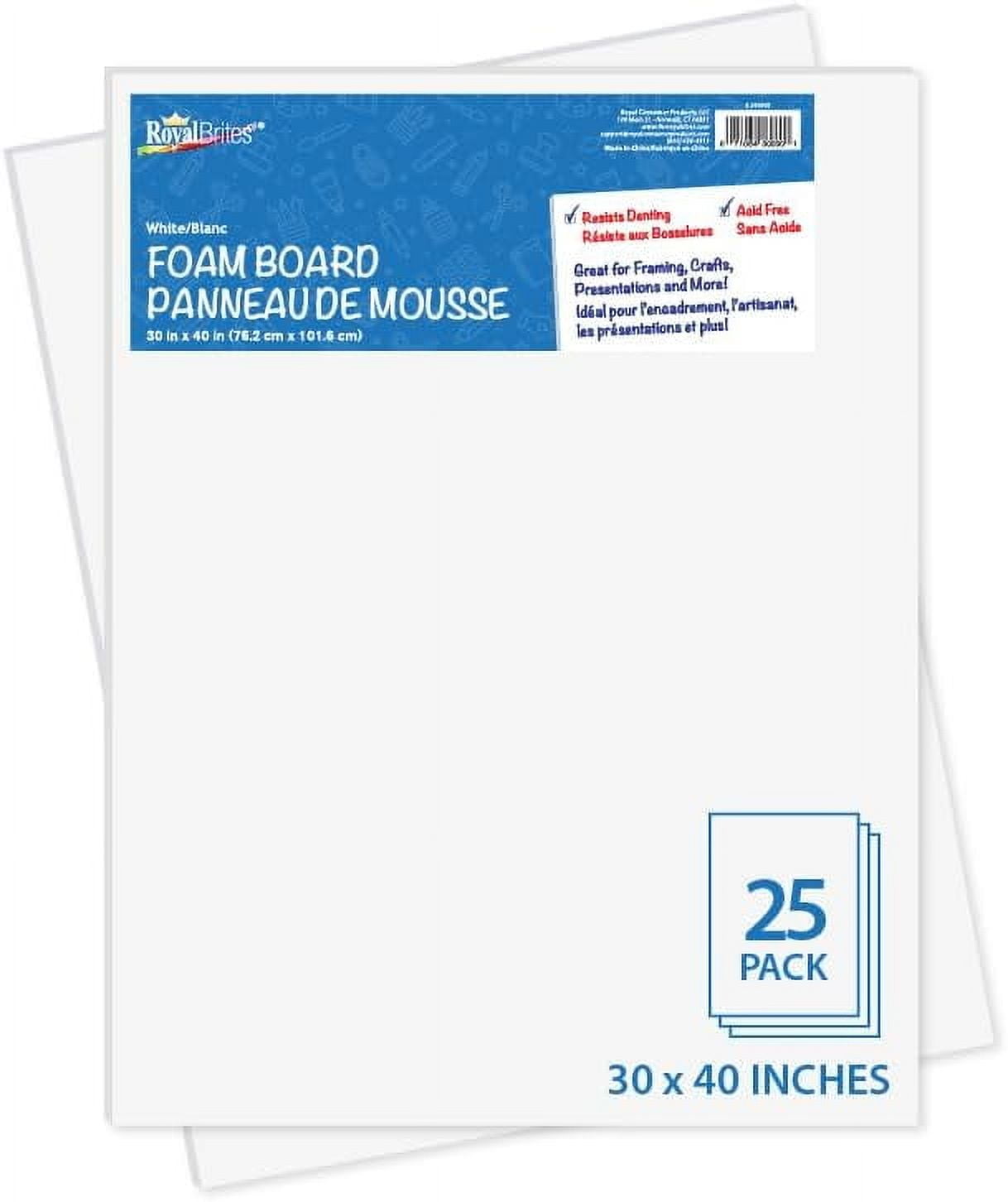 Royal Brites Premium White Foam Board 30” x 40”, Sturdy & Lightweight 3 ...