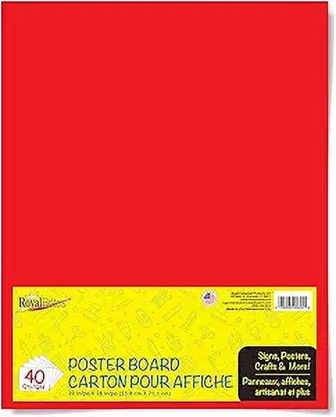 Royal Brites Red Poster Board, High Quality 2-Sided 22"x28" Poster ...