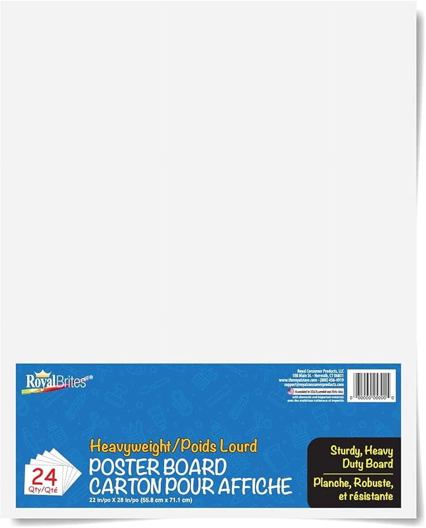 Royal Brites White Heavyweight Poster Board, Premium 2-Sided 22"x28 ...