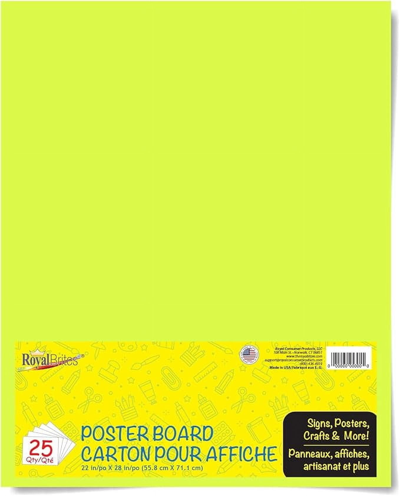 Royal Brites Yellow Poster Board, High Quality 2-Sided 22"x28" Poster ...