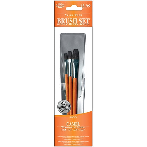 Royal Brush Brush Set Value Pack, Camel, 3-Pack, Flat - Walmart.com