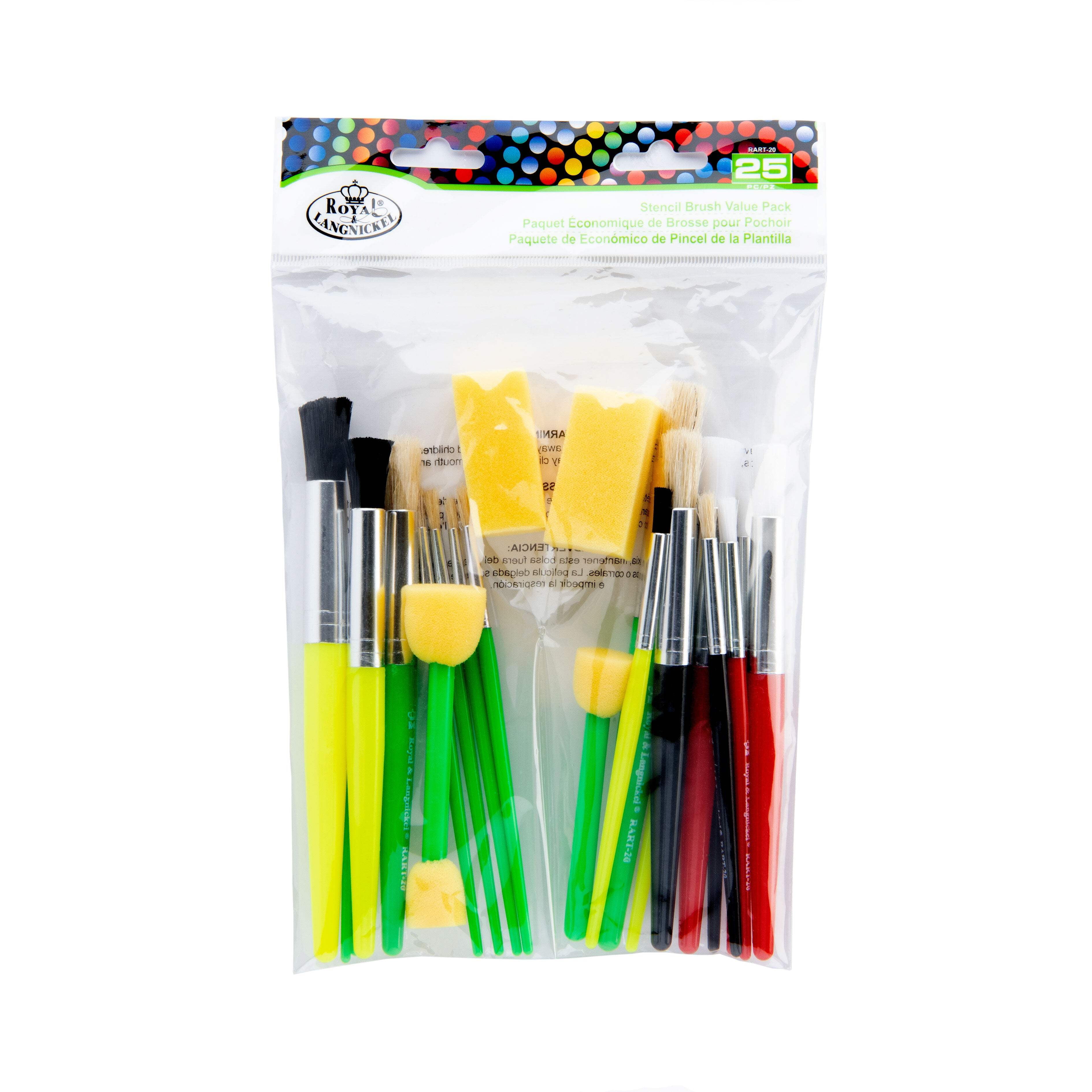 Royal Brush Cool Art Stencil Brush (25 per Pack) Multicolor - Walmart.com