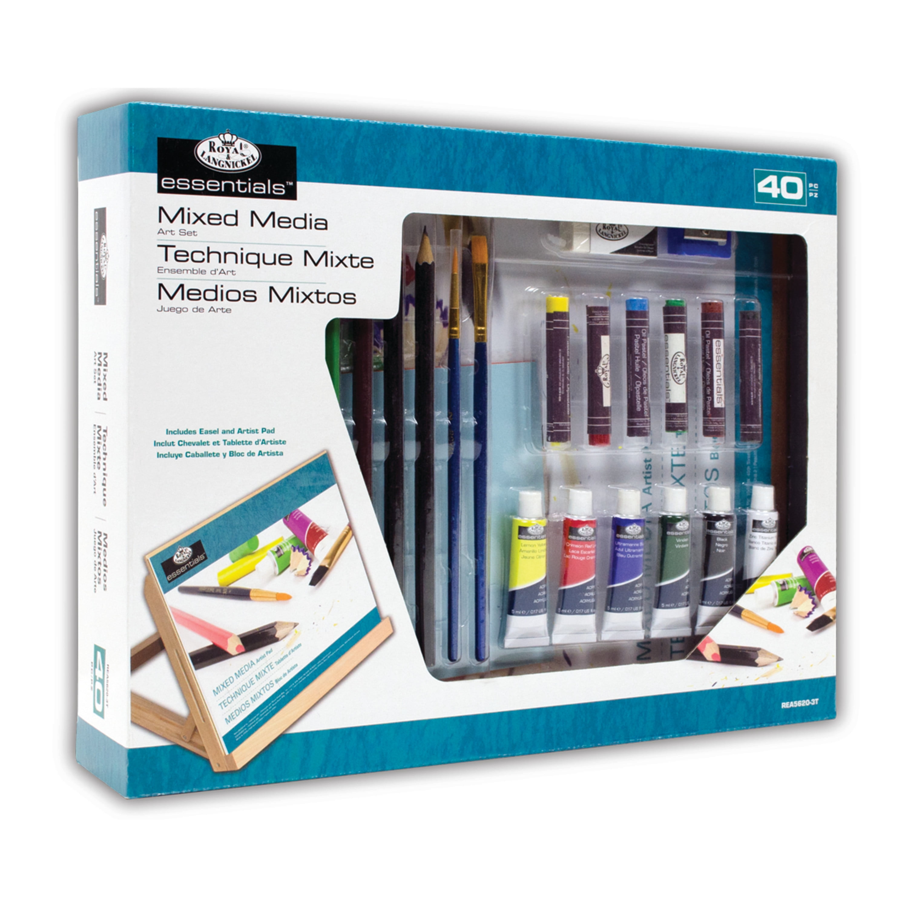 Royal Brush Mixed Media Easel Art Set, 40-Pieces - Walmart.com