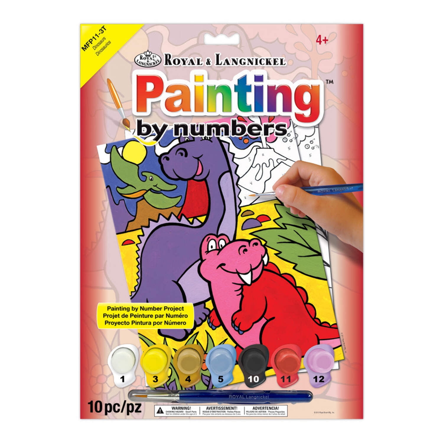 Royal & Langnickel Painting by numbers™ Children's 10pc Dinosaurs ...