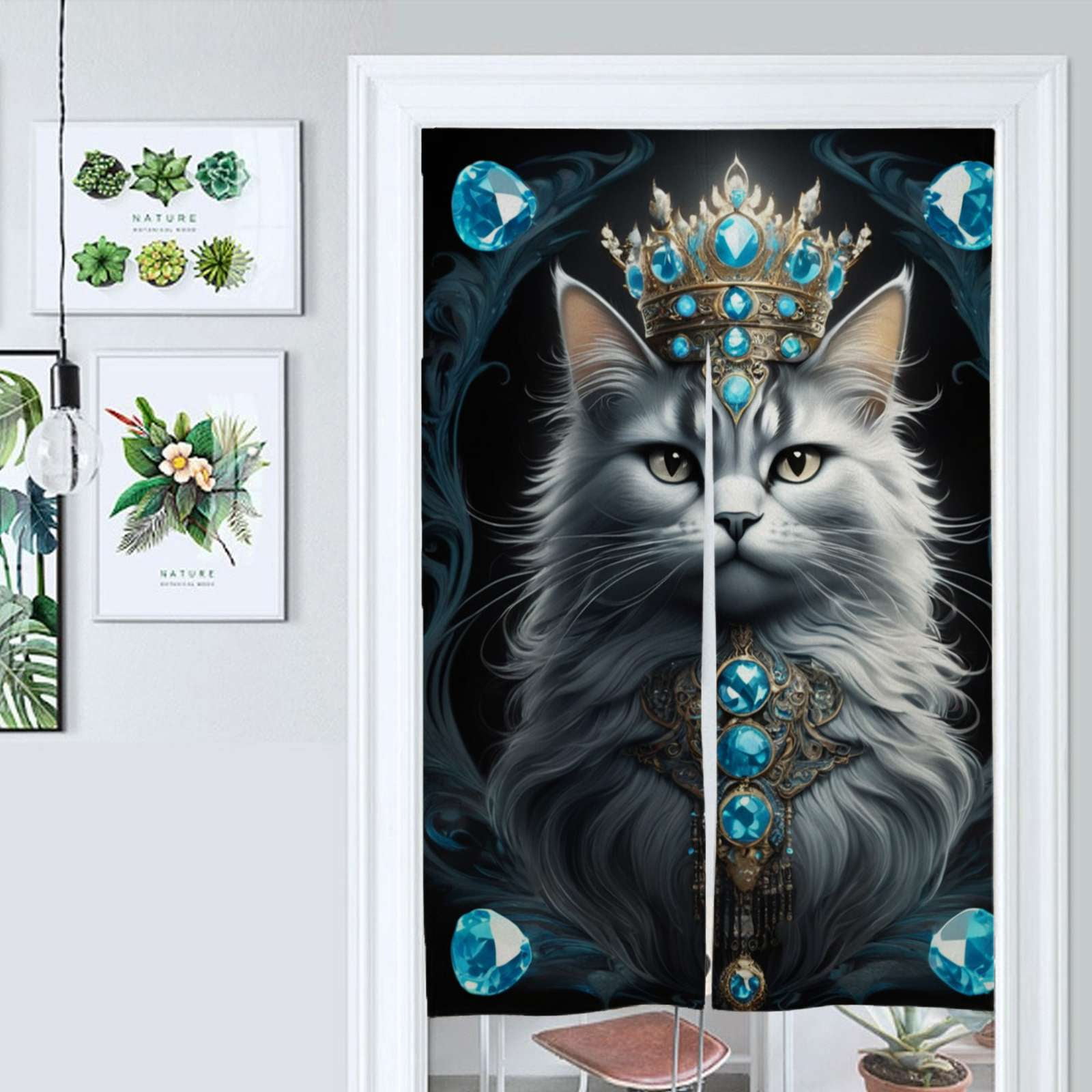 Royal Cat Crown Jewels Door Curtain Nordic Living Room DoorCurtain ...