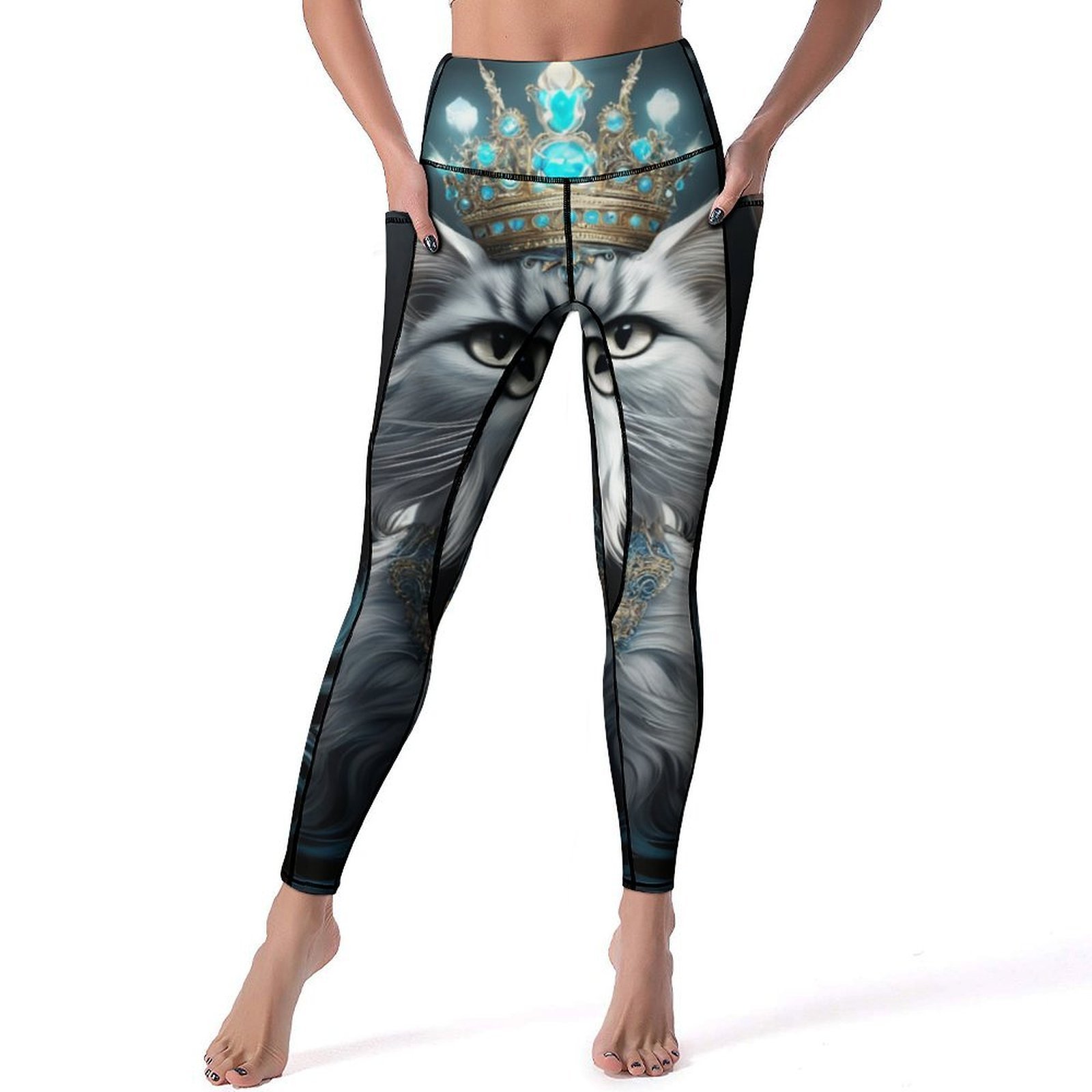Royal Cat Crown Jewels Leggings Gym Wear Gym Sportswear Woman Tight ...