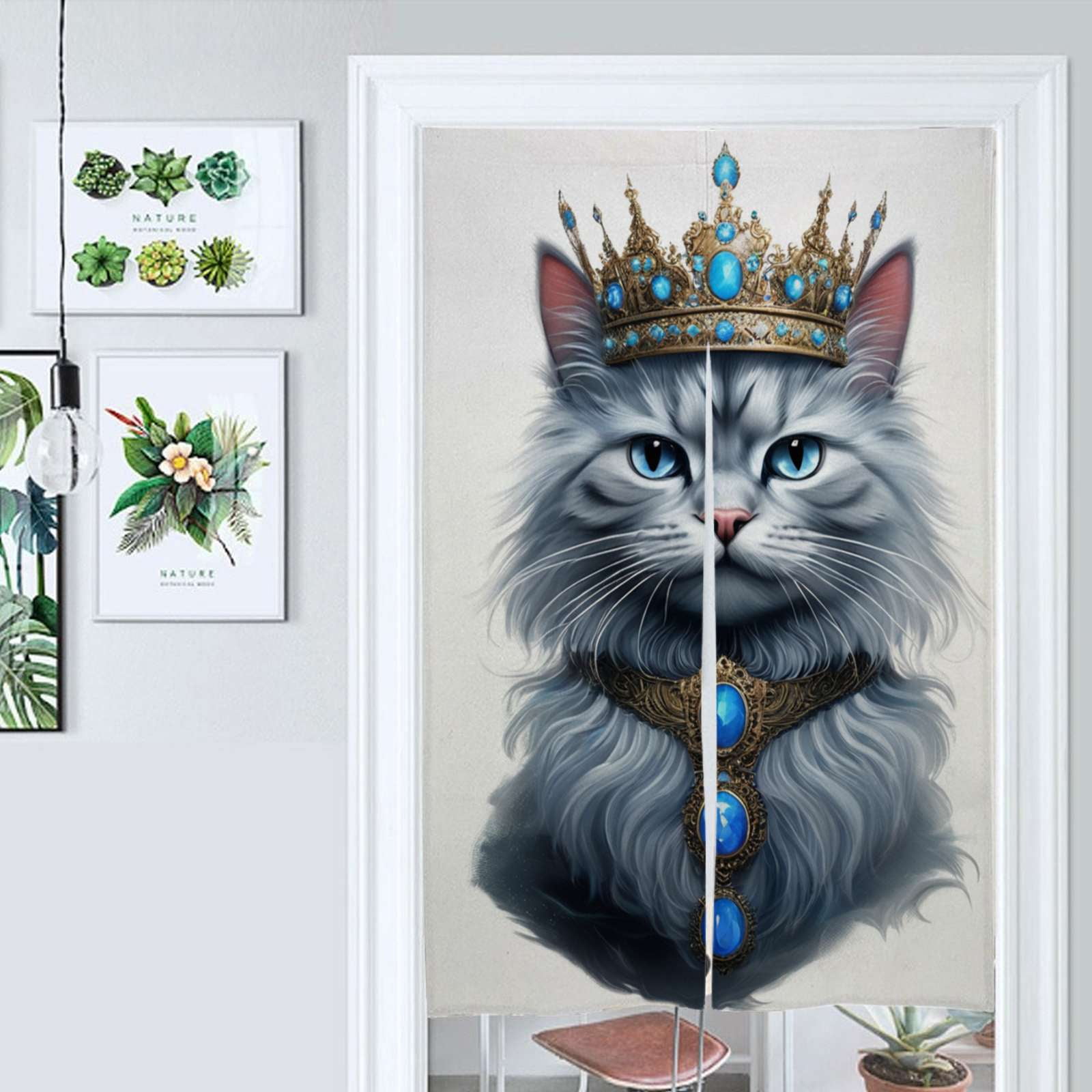 Royal Cat Crown Necklace Door Curtain Nordic Living Room DoorCurtain ...