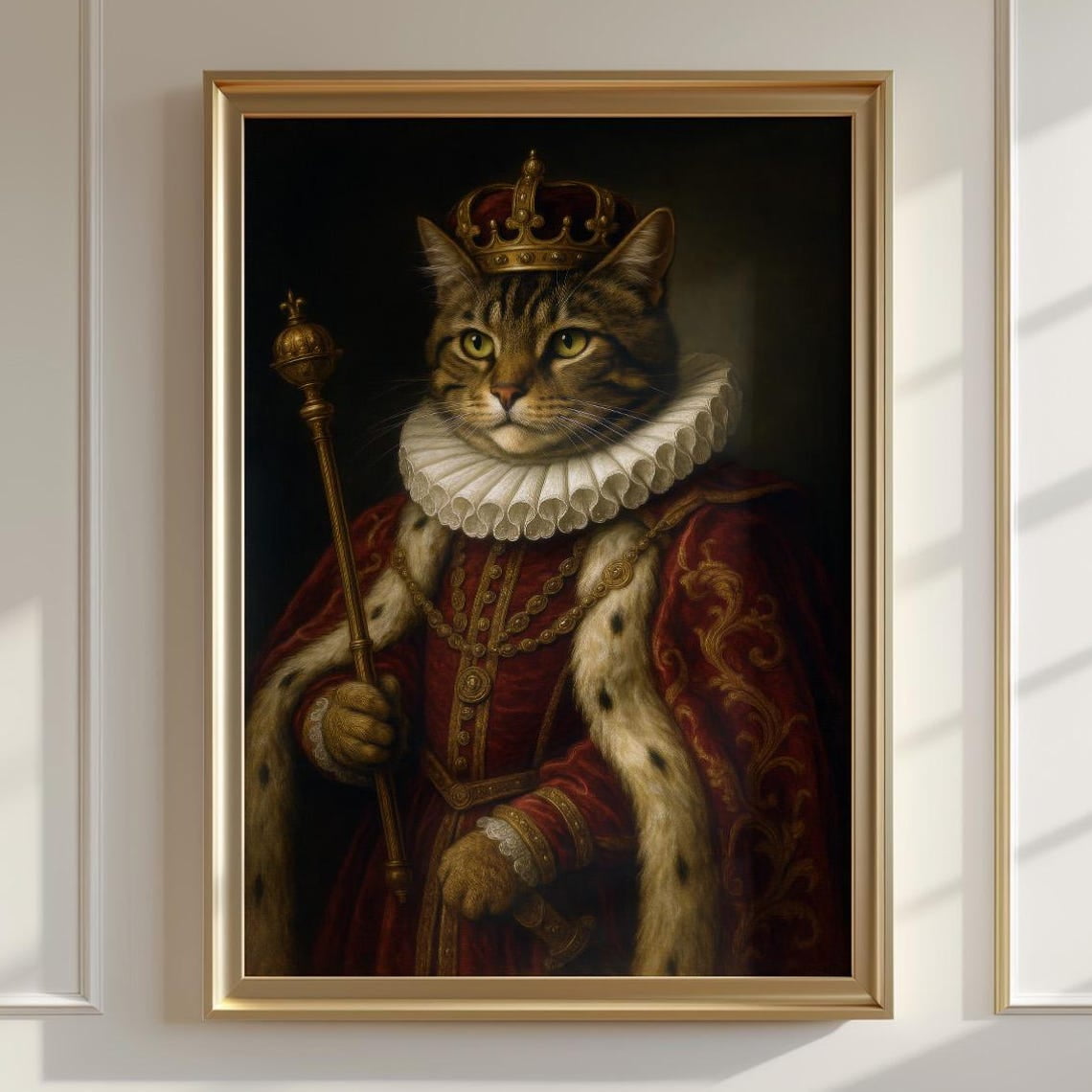 Royal Cat Portrait - His Meowjesty King Clawrence, Funny Renaissance ...