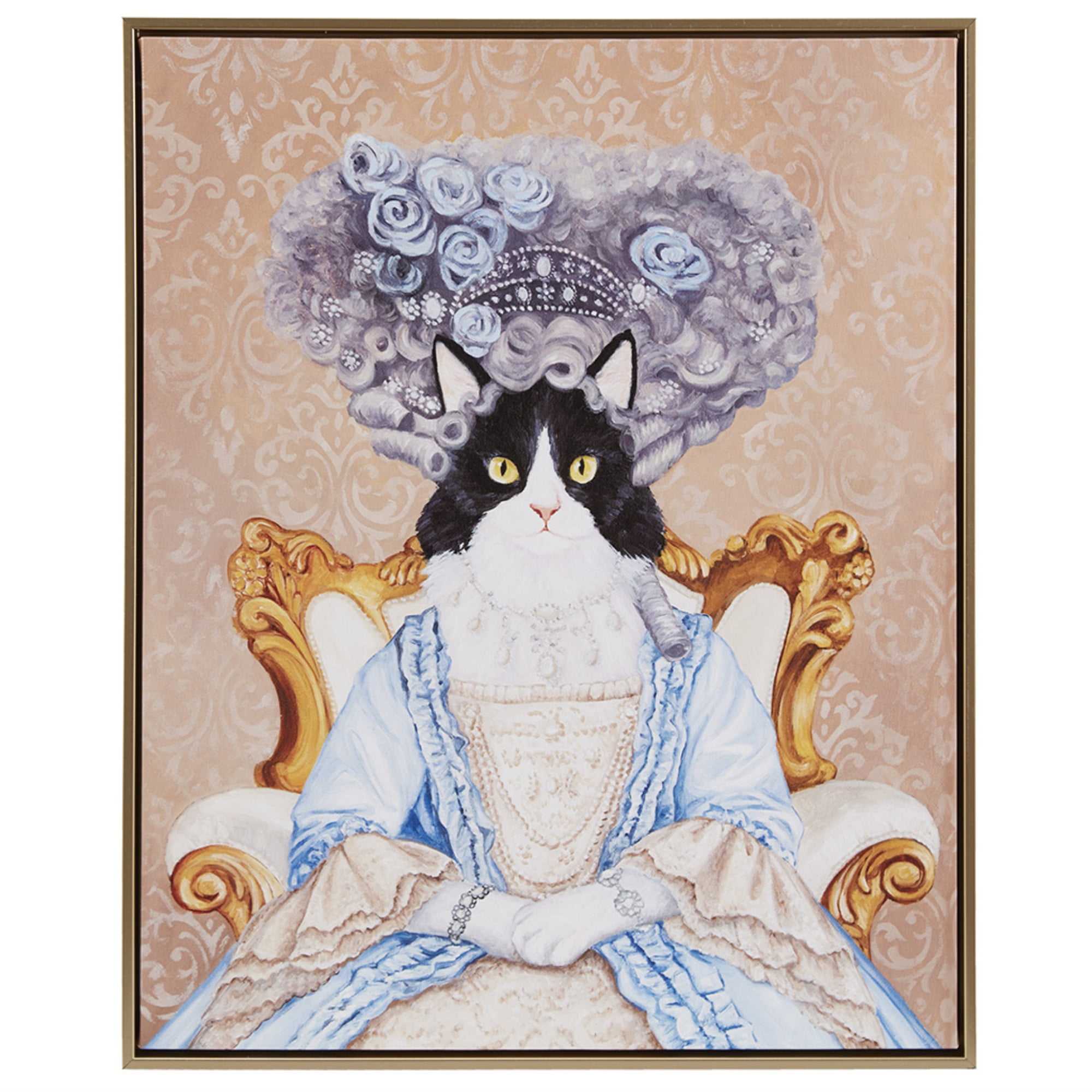 Royal Cat Portrait Wall Art: Renaissance-Inspired Masterpiece by Carol ...