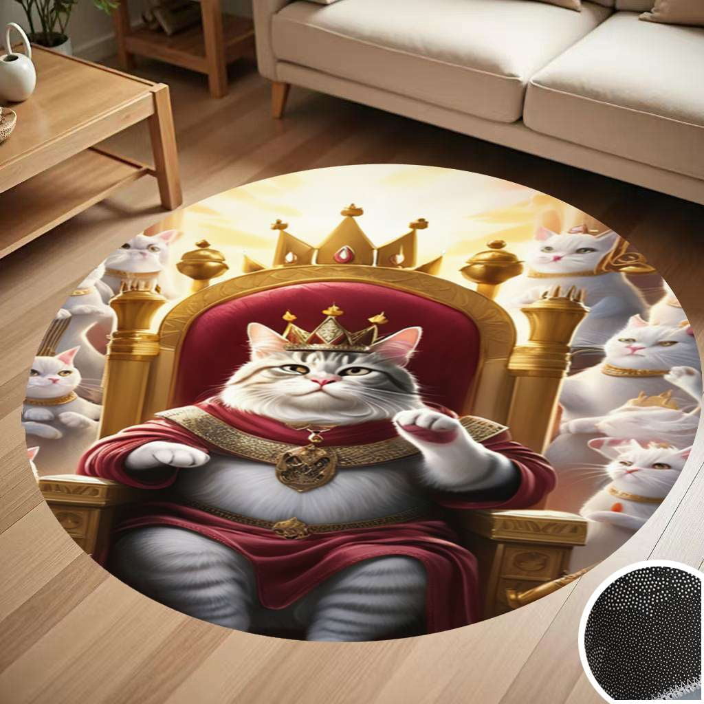 Royal Cat Throne Round Carpet Living Room Bedroom Home Decoration ...