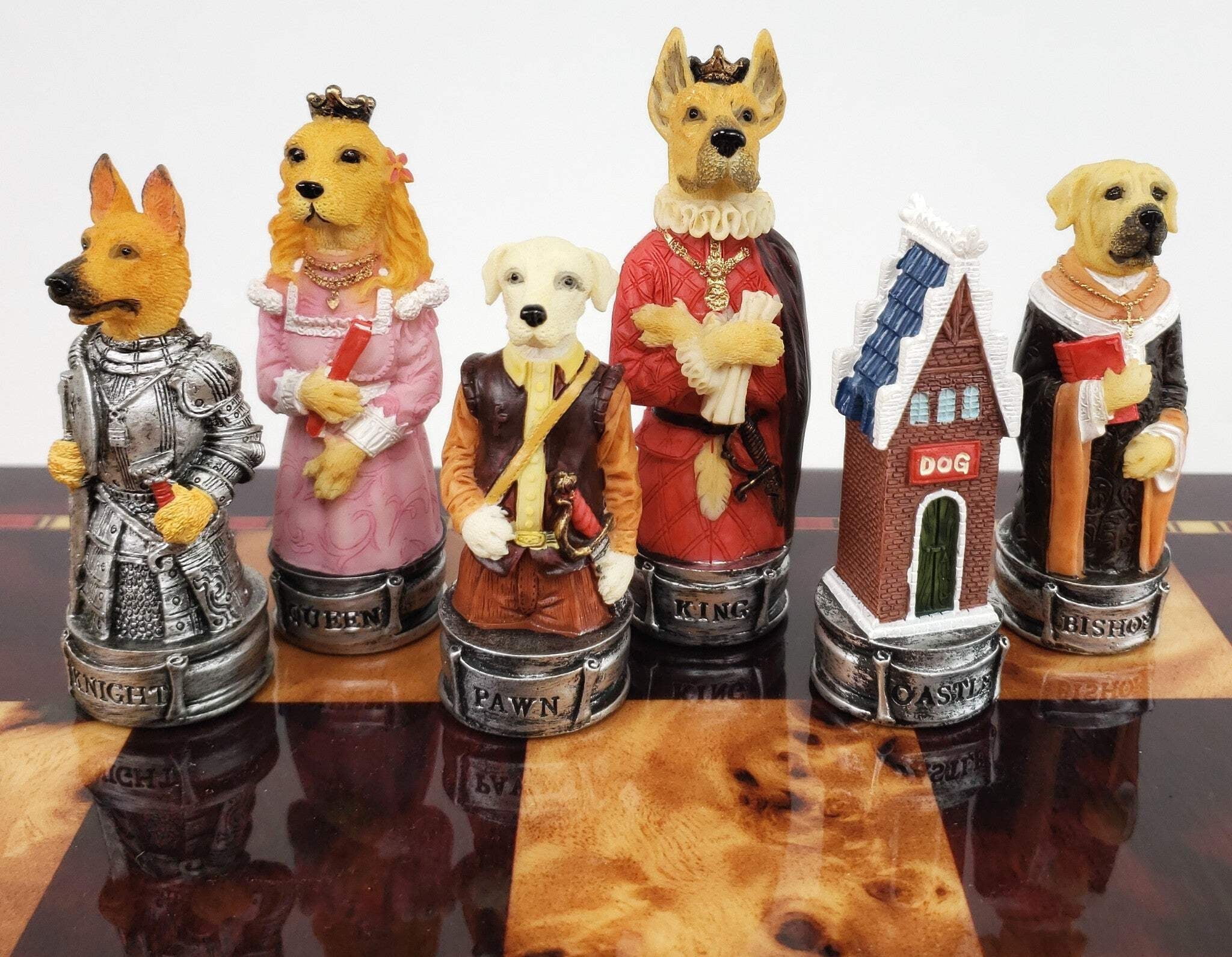 Royal Cats Vs Dogs Set of Chess Men Pieces 3 3/8" King - NO BOARD ...