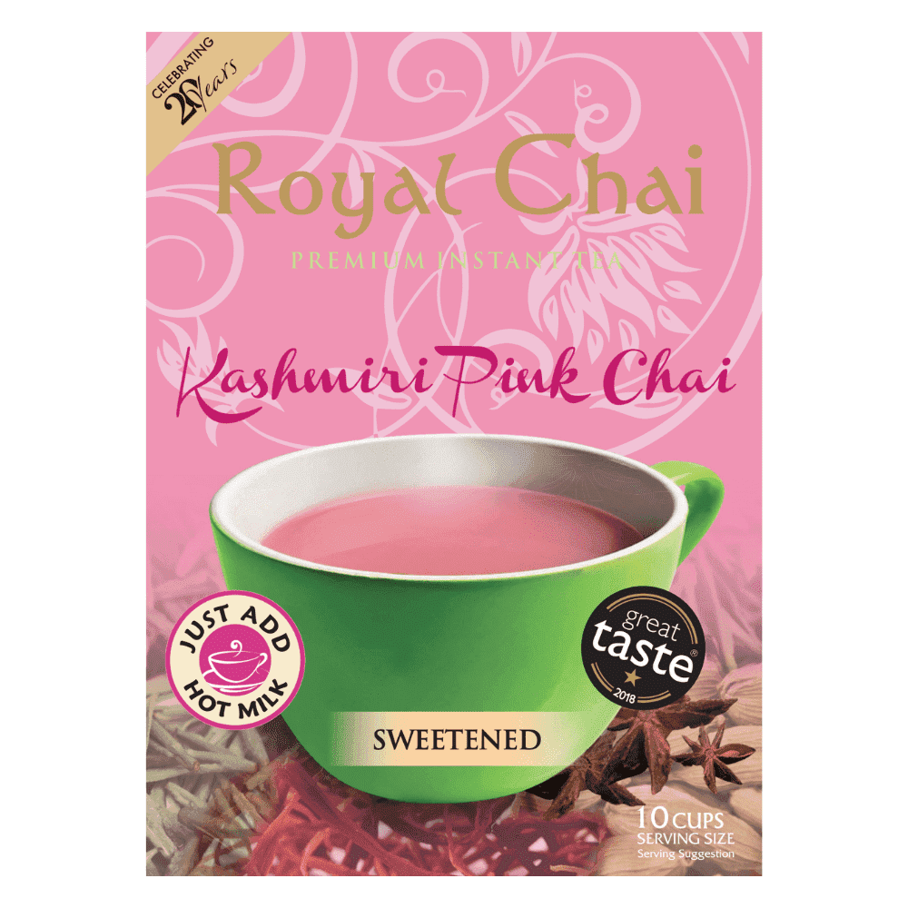 Royal Chai, Kashmiri Pink Chai Instant Tea, 10 Count, Sweetened ...