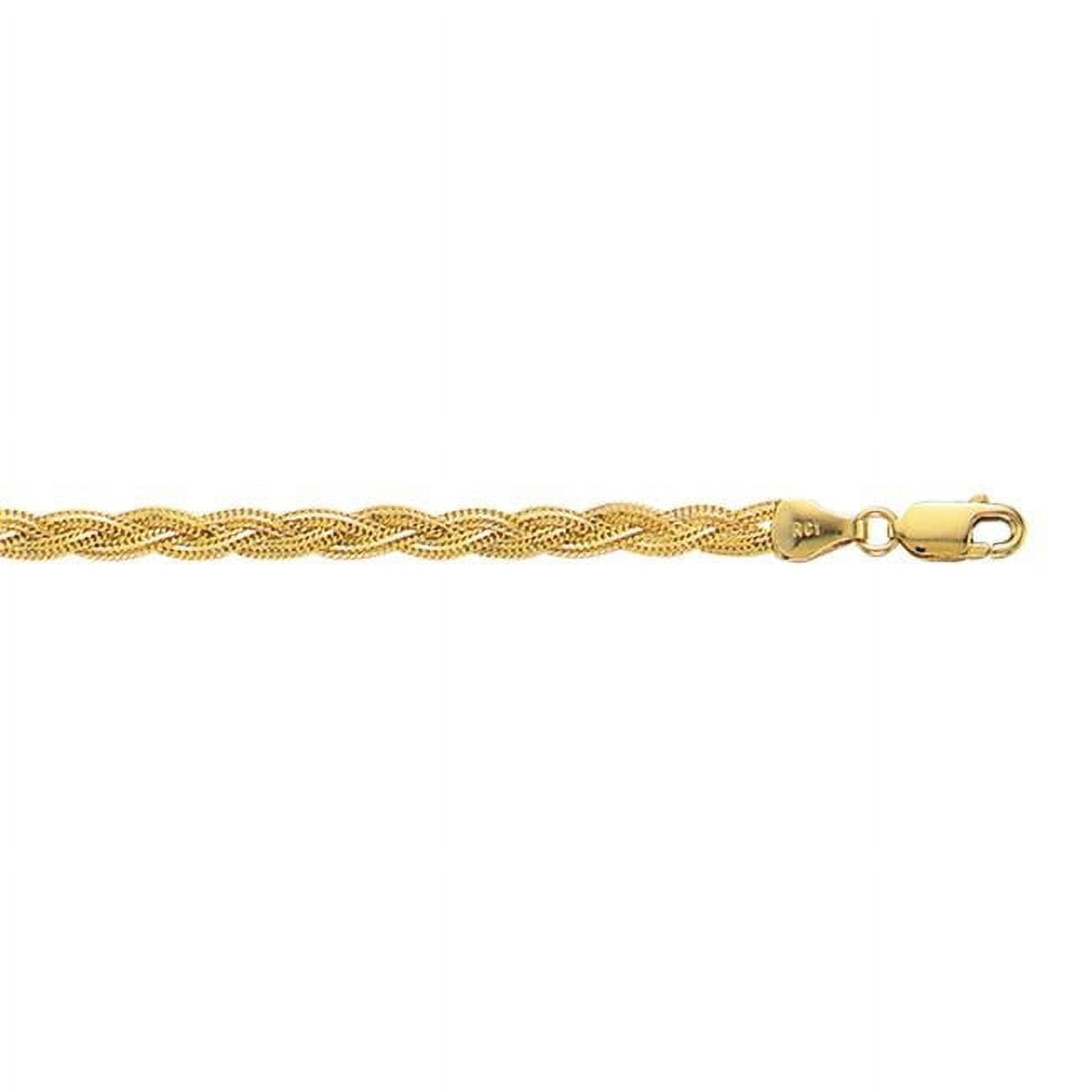 Royal Chain BRFOX-10 10 in. 14K Yellow Gold Diamond Cut Textured ...