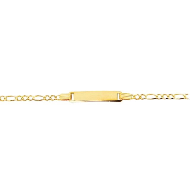 Royal Chain ID108-06 6 in. 14K Yellow Gold Diamond Cut Textured Baby Id ...