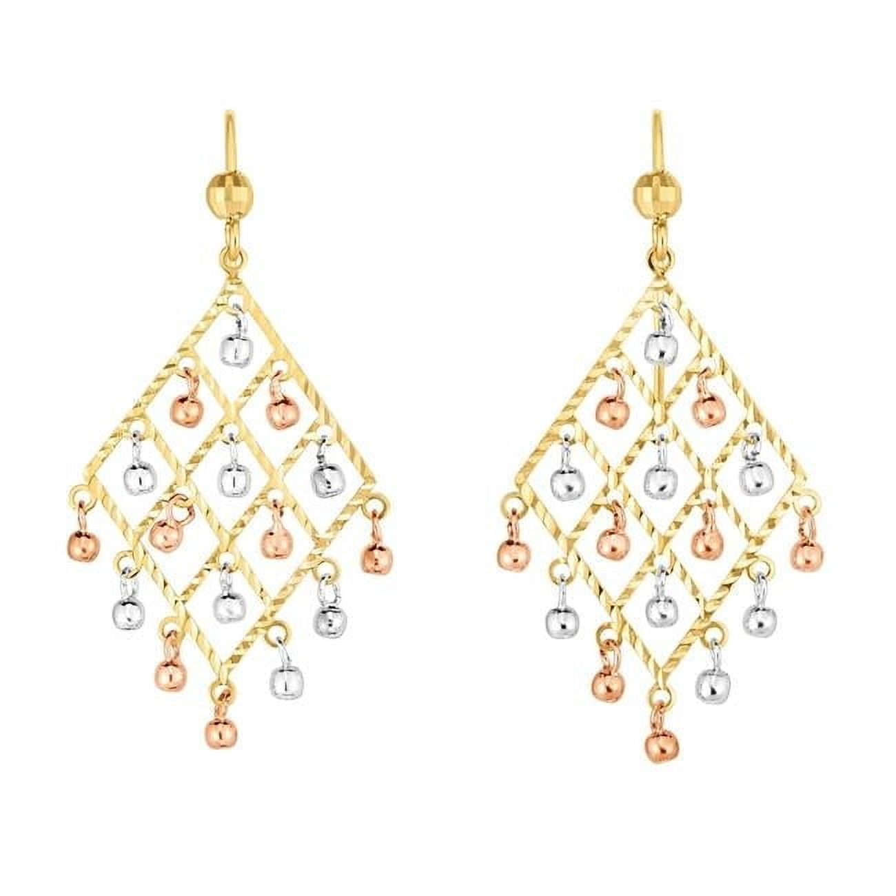 Royal Chain TCER5398 14K Tri Color Gold Polished Earring with Euro Wire ...