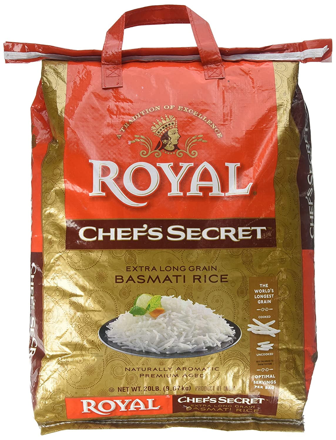 Royal Chef's Secret Extra Long Basmati Rice, 20 Pound Bag - Walmart.com