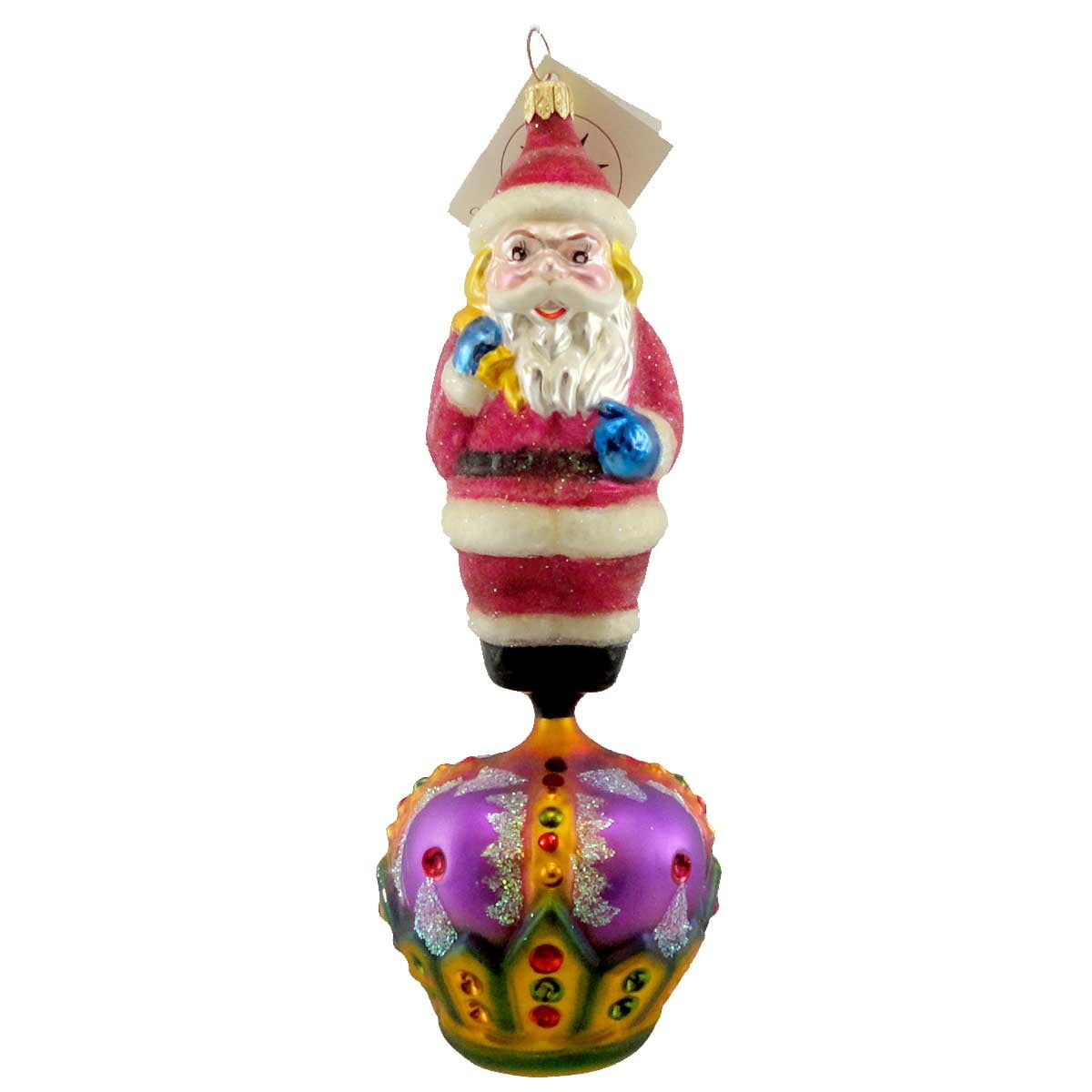 Royal Claus - 1 Glass Ornament 7 Inch, Glass - Ornament Santa Crown ...
