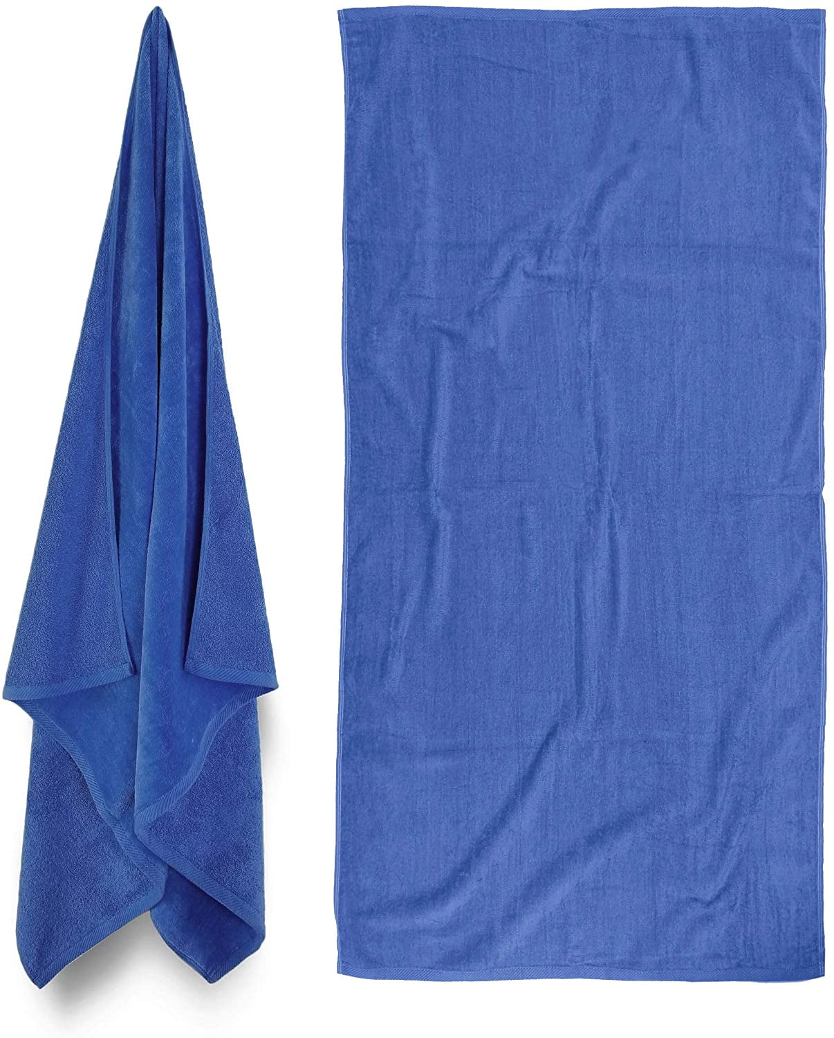 Royal Comfort Over-Sized 34x70 Solid Color (2 per Pack) Caribbean Blue ...