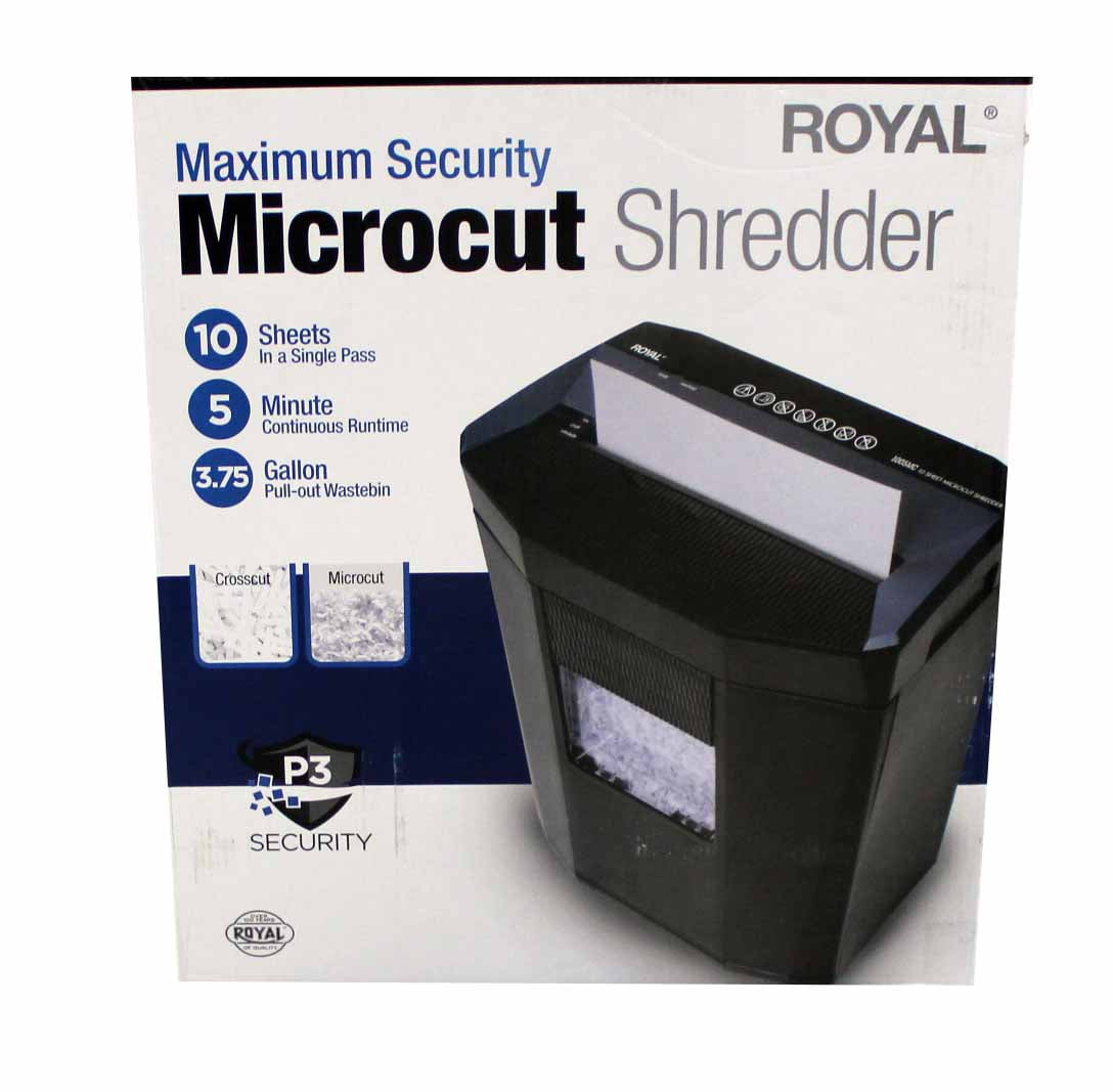 Royal Consumer Document Machine, 10-Sheet Micro-Cut Paper Shredder ...