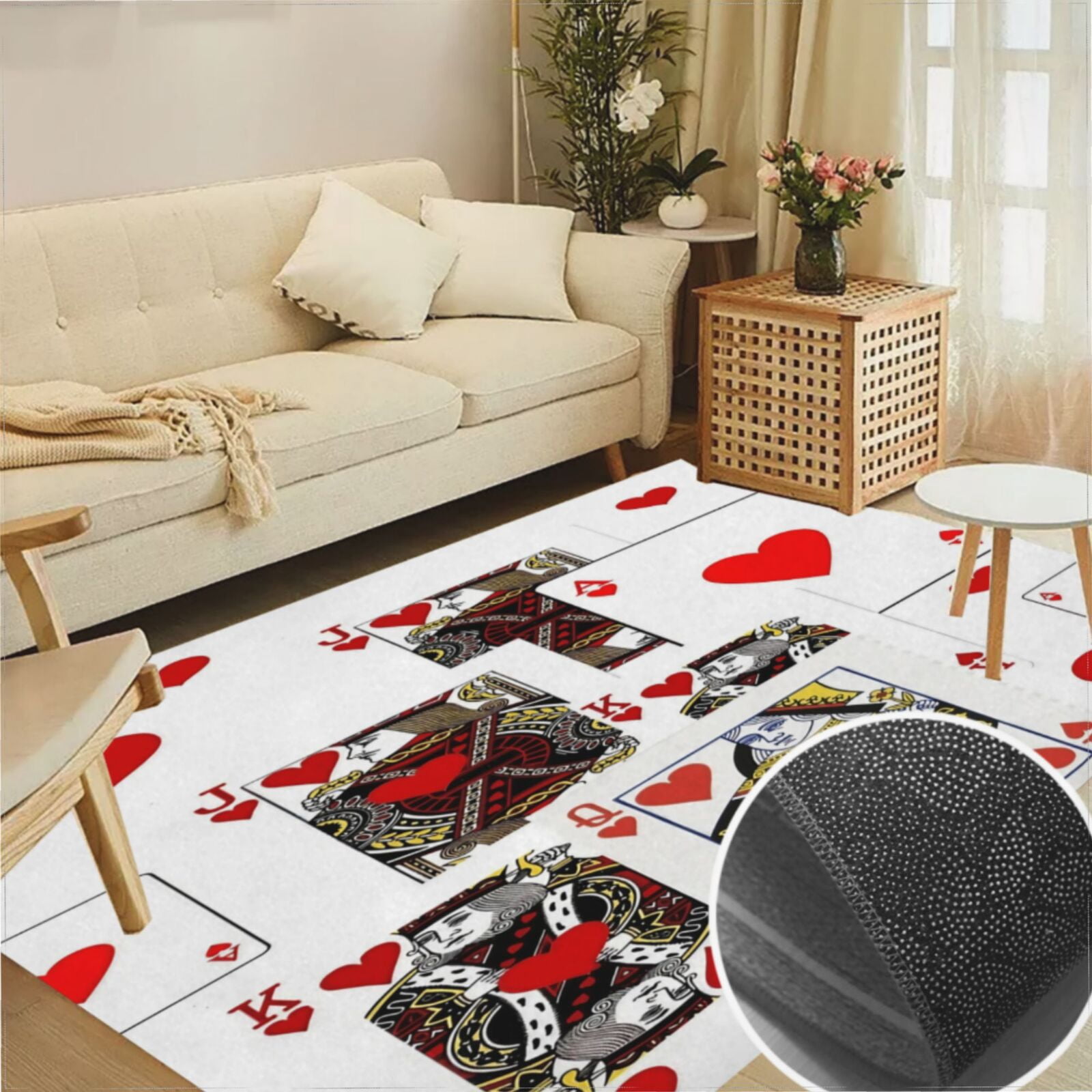 Royal Court Casino Red Hearts Playing Cards Adult Home Decor Bedroom ...