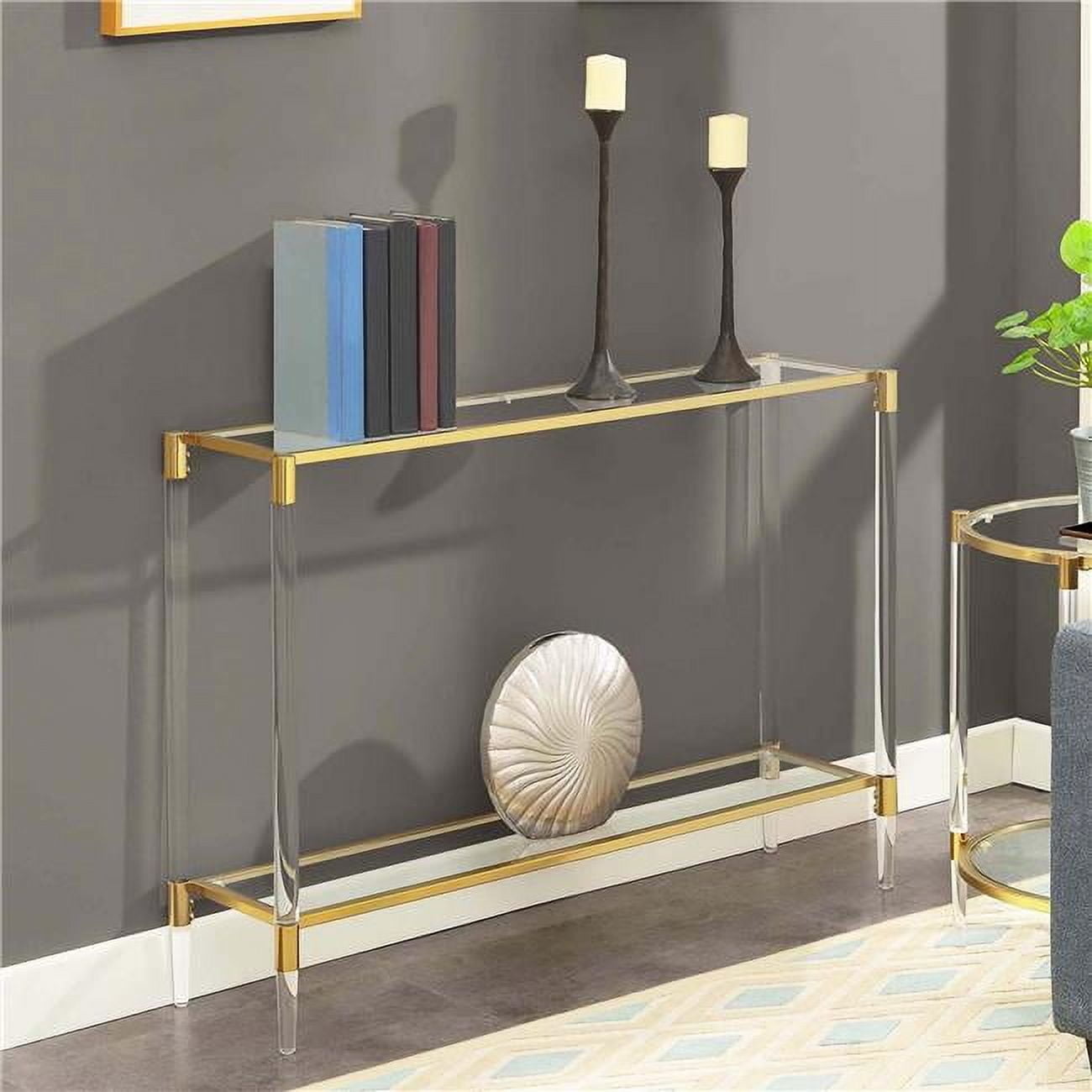 Royal Crest 2 Tier Acrylic Glass Console Table - Walmart.com