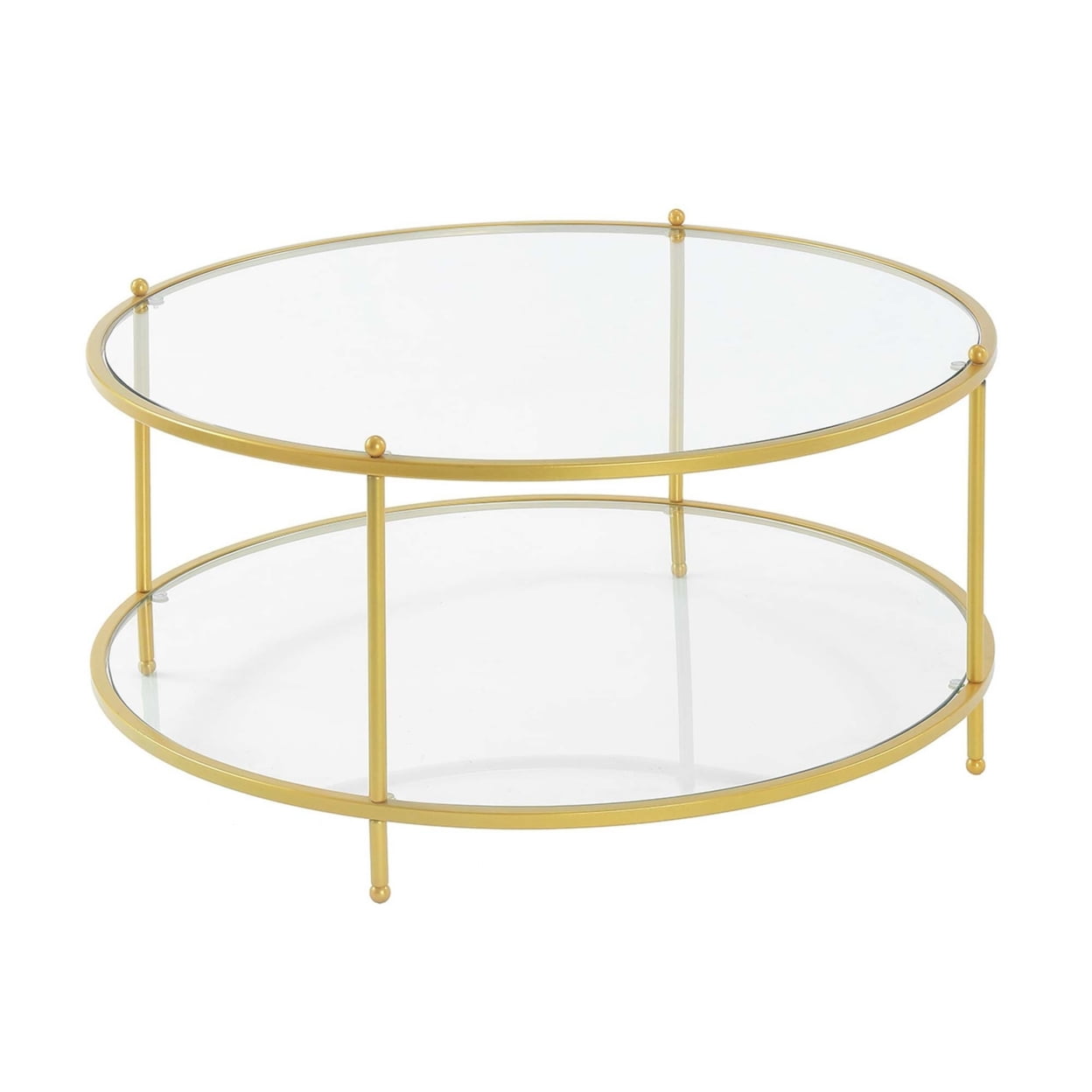 Royal Crest 2 Tier Round Glass Coffee Table - Walmart.com