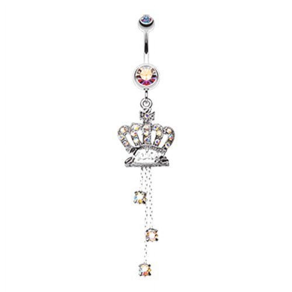 Royal Crown Sparkle Belly Button Ring - Walmart.com