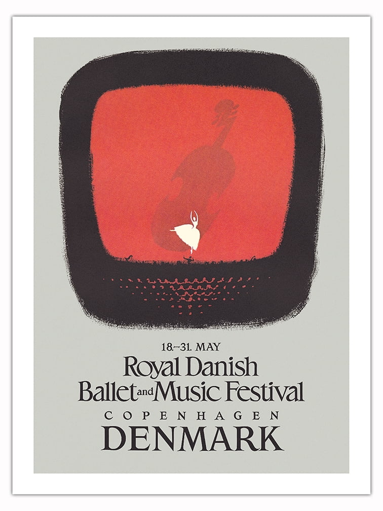 Royal Danish Ballet and Music Festival - Vintage Dance Poster c.1955 ...