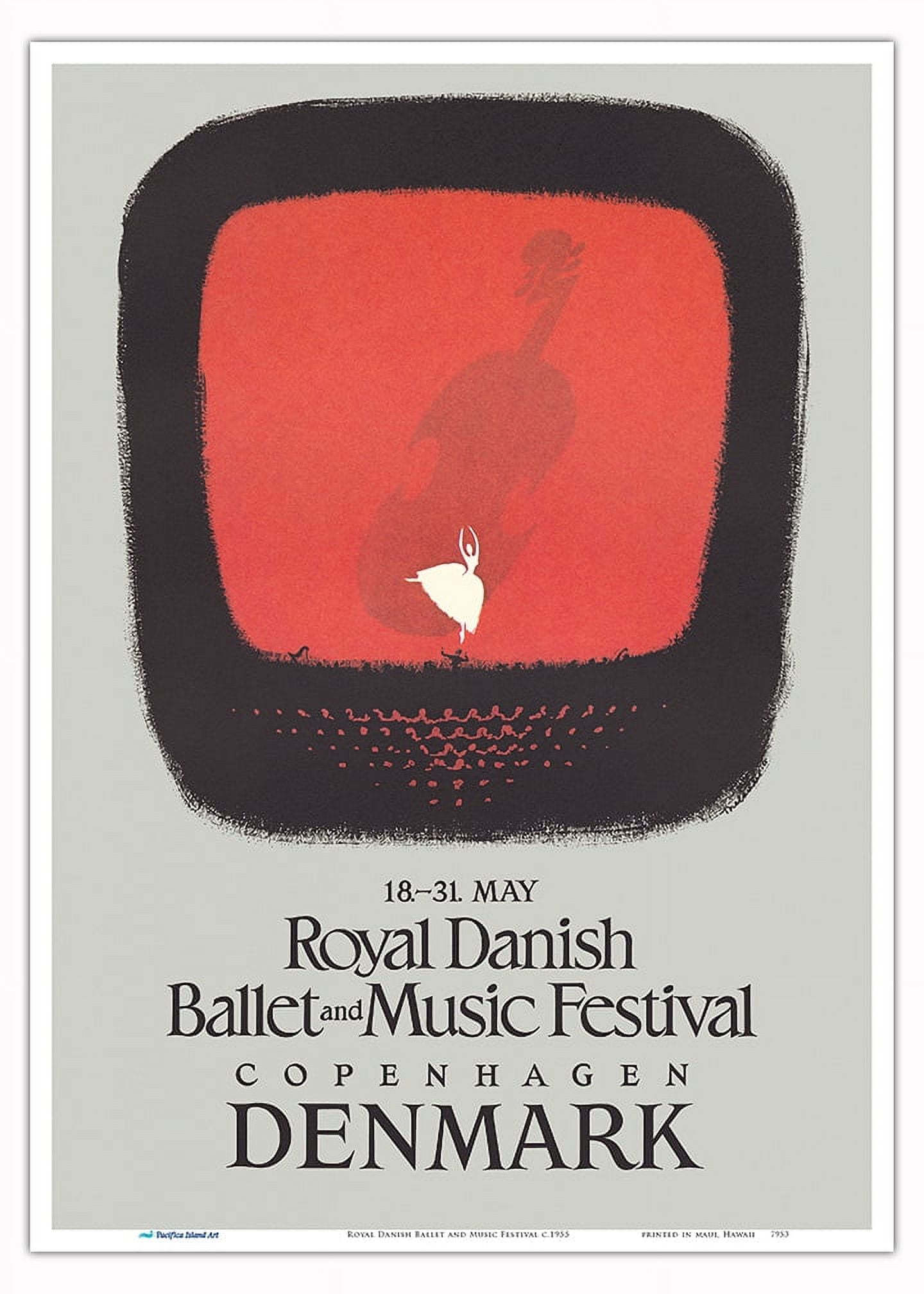 Royal Danish Ballet and Music Festival - Vintage Dance Poster c.1955 ...