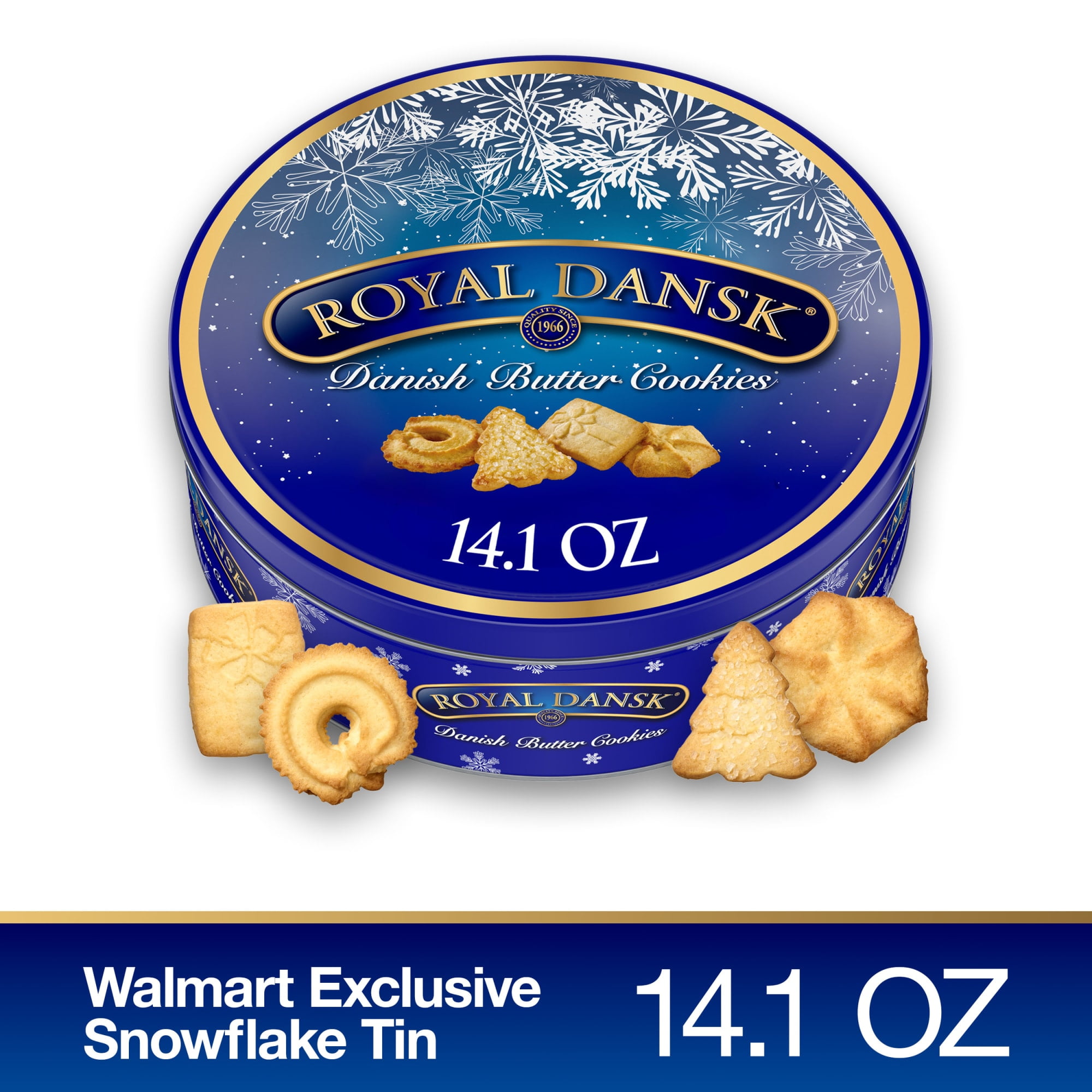 (2 pack) Royal Dansk Holiday Danish Butter Cookies, Snowflake Tin, 14 ...