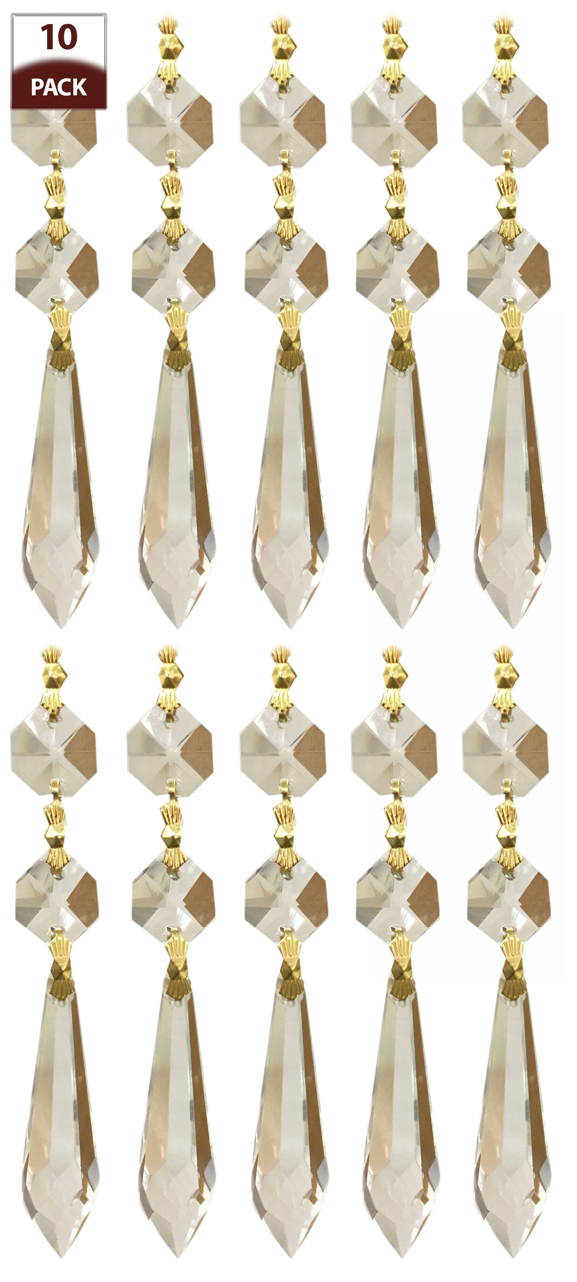Royal Designs 10 Pack Chandelier Replacement Crystal Prisms Clear U ...