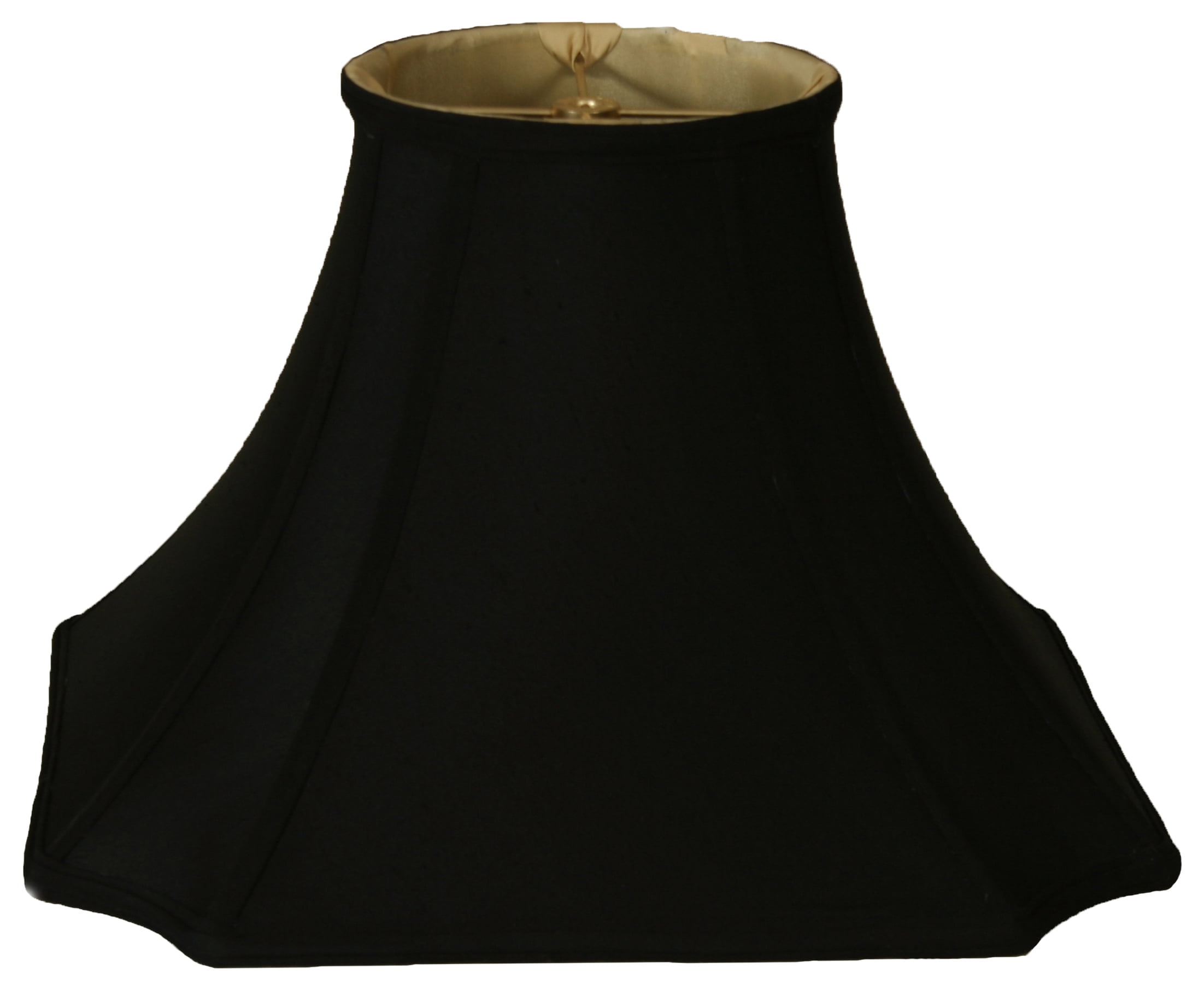 Royal Designs 10" Square Inverted Cut Corner Lamp Shade Black with Gold ...