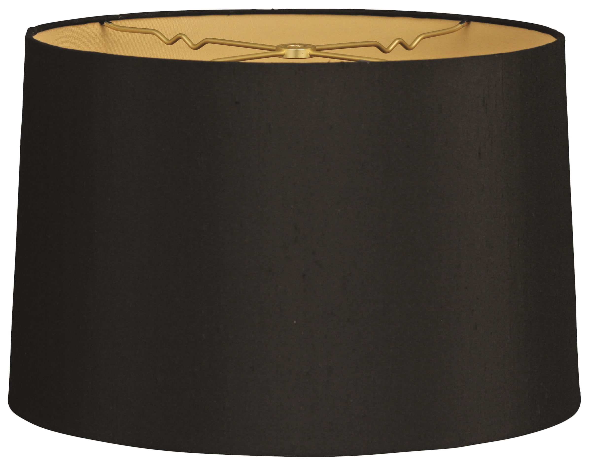 Royal Designs Black 14" Shallow Drum Hardback Lamp Shade - Walmart.com