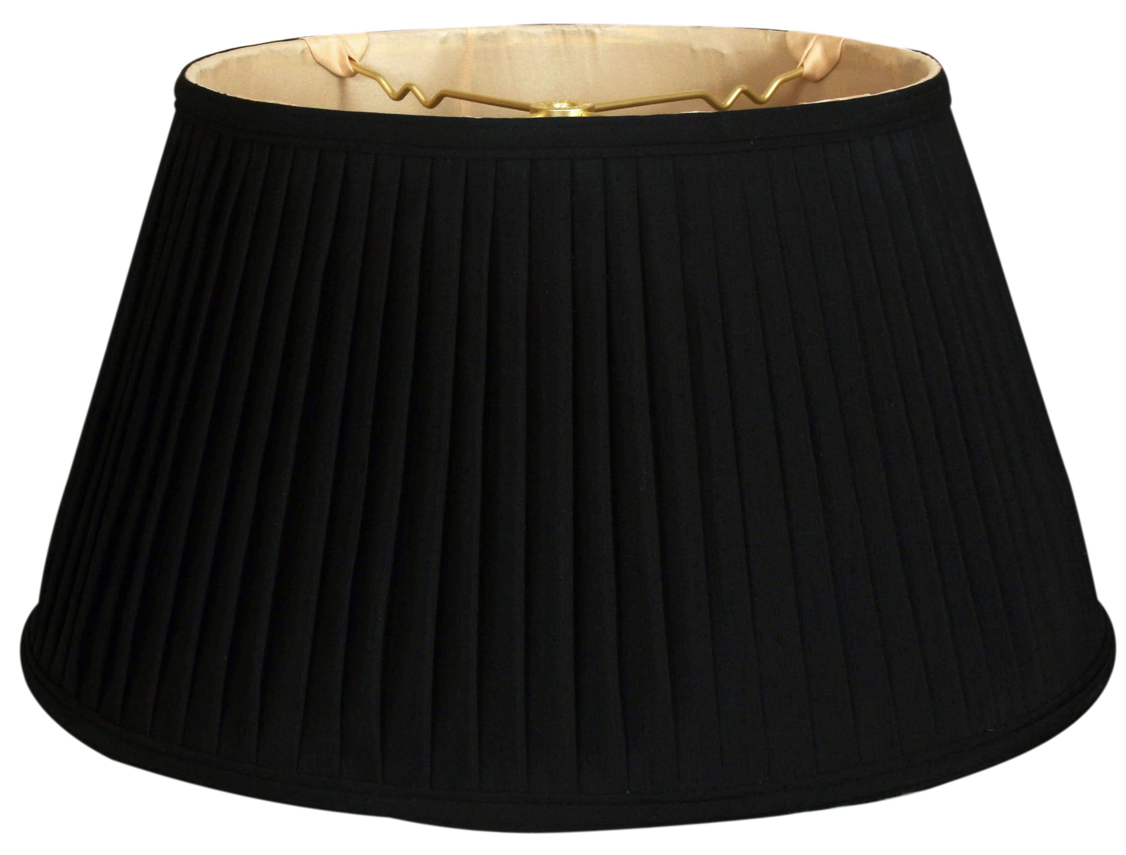 Royal Designs 15" Side Pleat Lamp Shade Black with Gold Lining ...