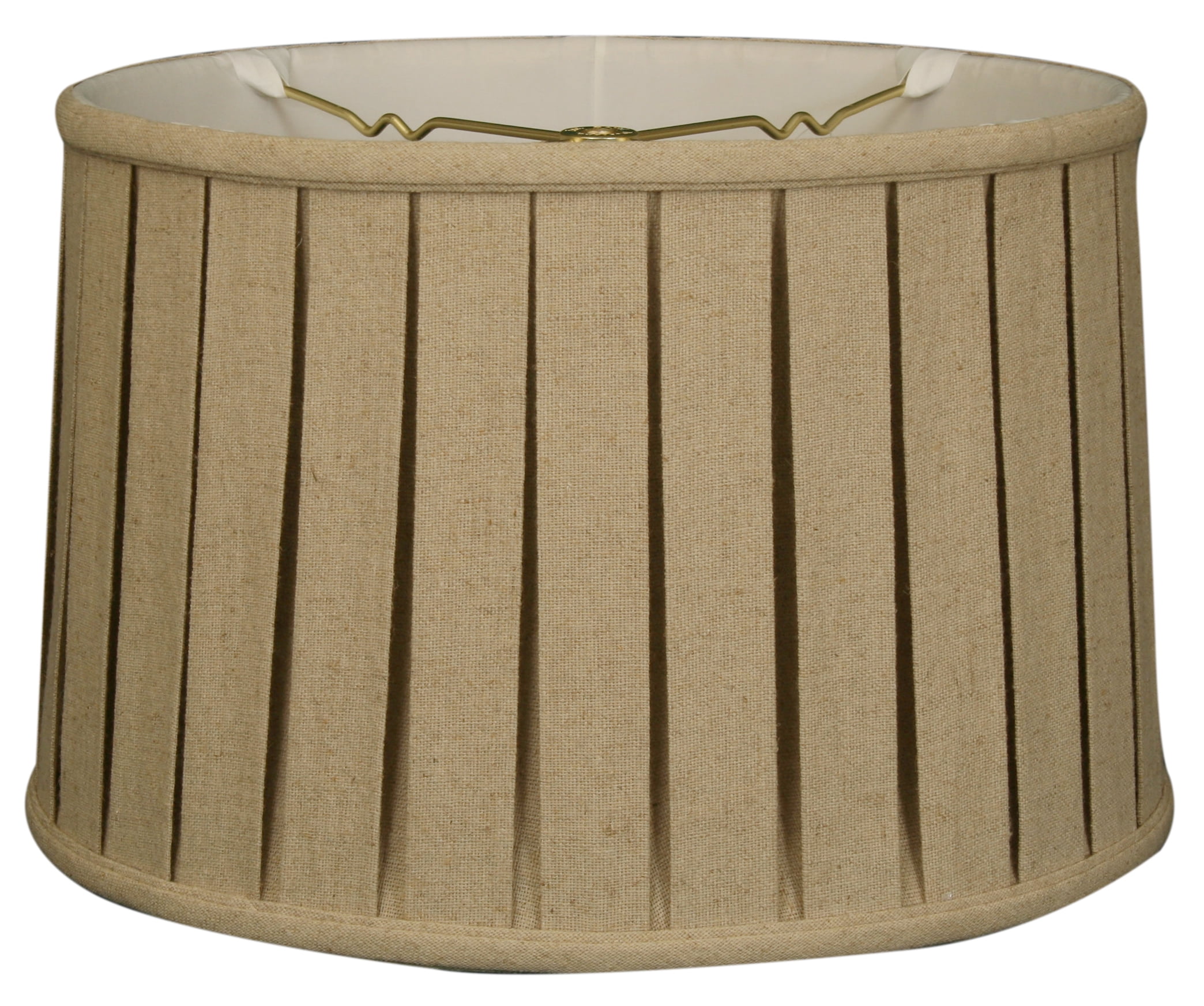 Royal Designs 18" Shallow Drum English Box Pleat Lamp Shade Linen Cream ...