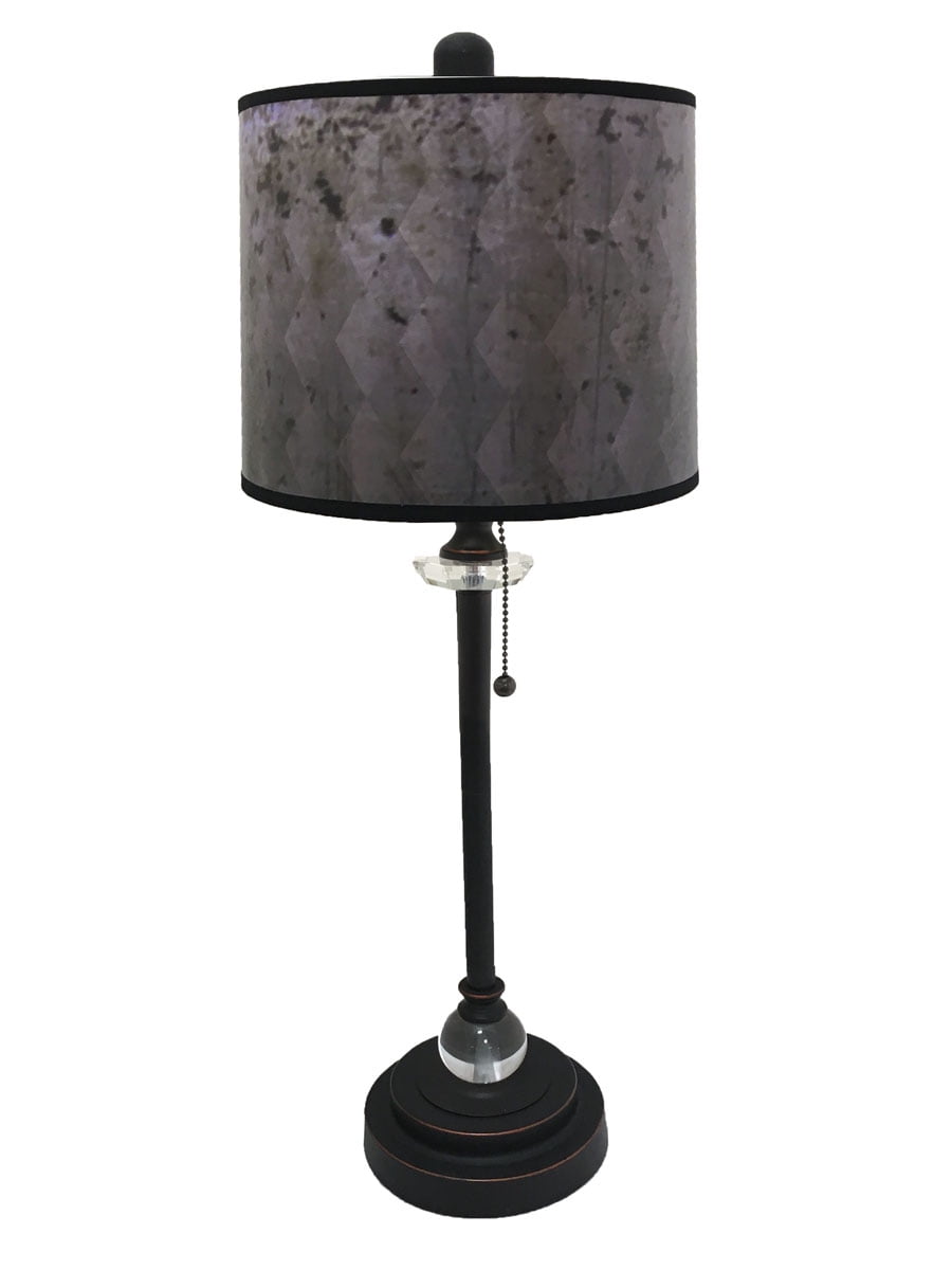 Royal Designs 28" Crystal and Oil Rub Bronze Buffet Lamp with Black ...