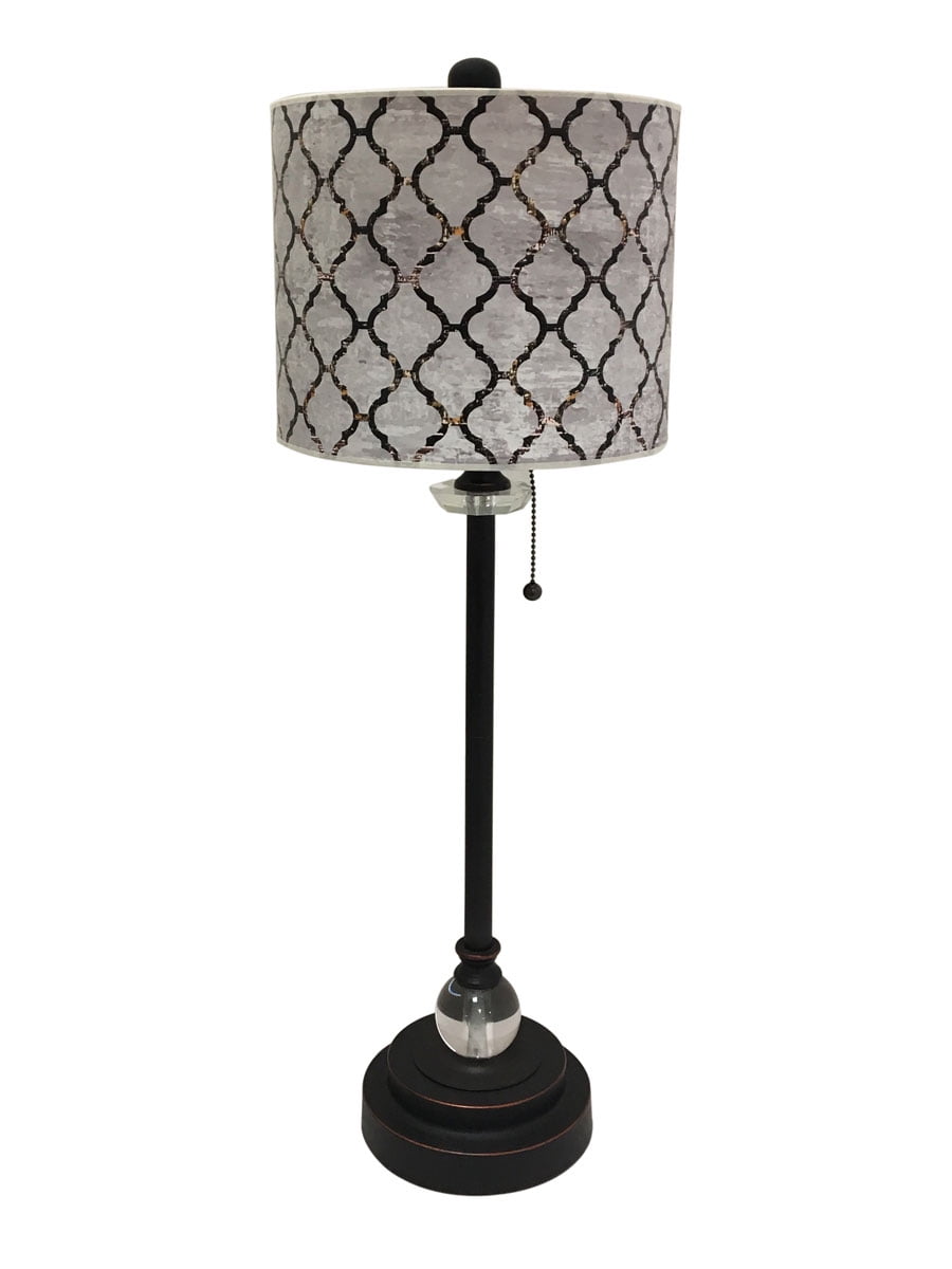 Royal Designs 28" Crystal and Oil Rub Bronze Buffet Lamp with Moroccan ...