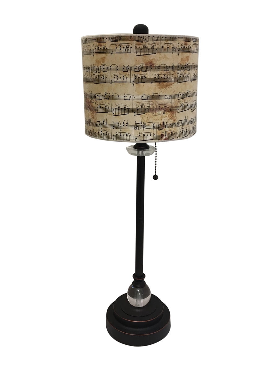 Royal Designs 28" Crystal and Oil Rub Bronze Buffet Lamp with Musical ...