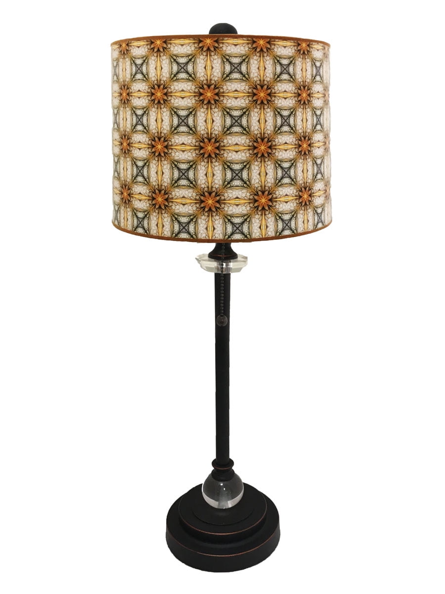 Royal Designs 28" Crystal and Oil Rub Bronze Buffet Lamp with Yellow ...