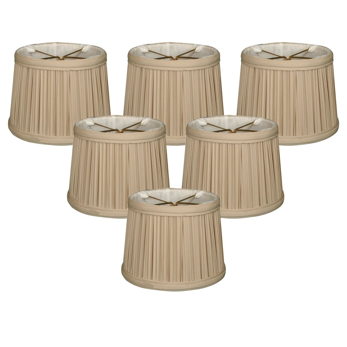 Royal Designs Beige Gather Pleat Chandelier Shade, 4.5" x 5" x 4.25 ...