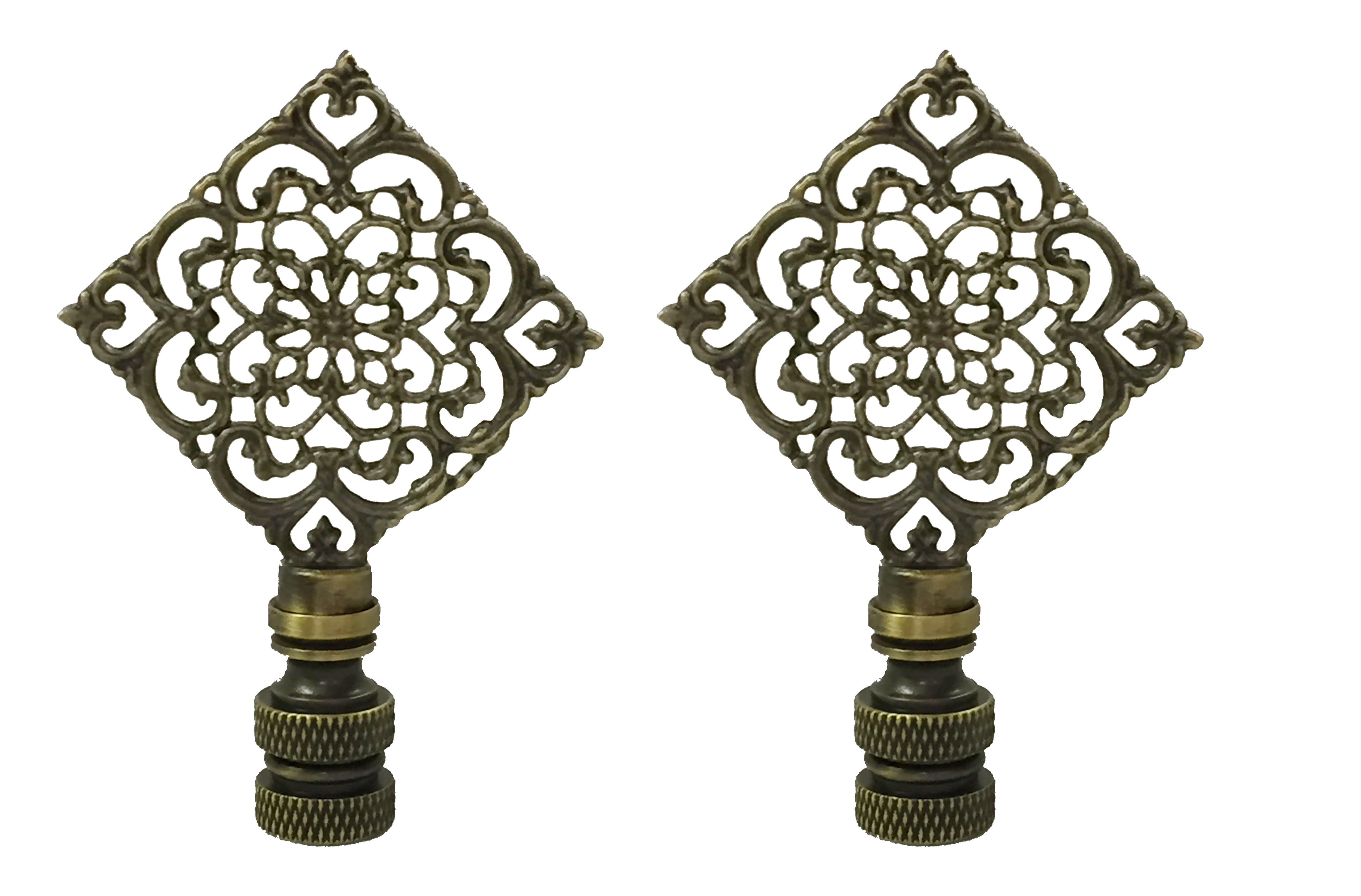 Royal Designs Diamond Floral Filigree lamp Finial for Lamp Shade ...